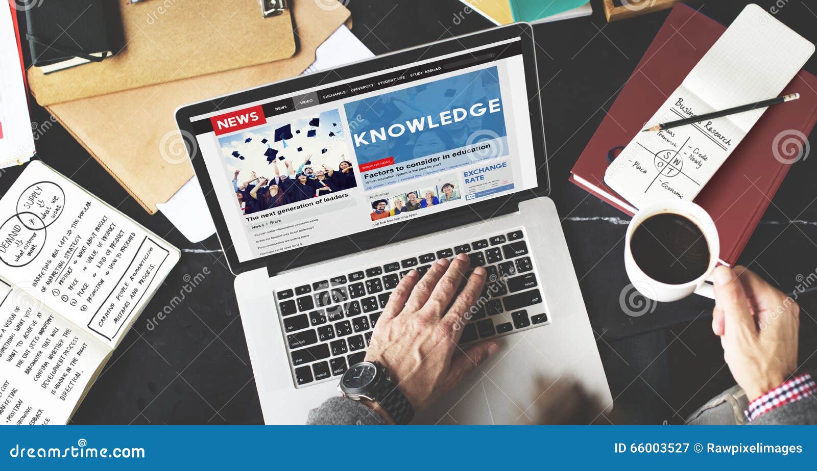 Knowledge Education News Feed Advertise Concept Stock Image - Image of ...