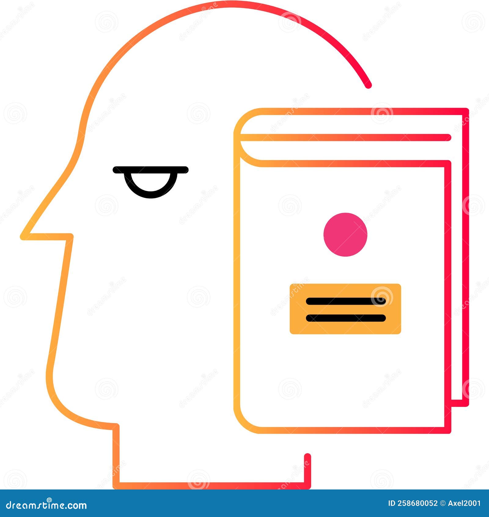 Knowledge Education Outline Icon Vector Head Book Stock Vector ...