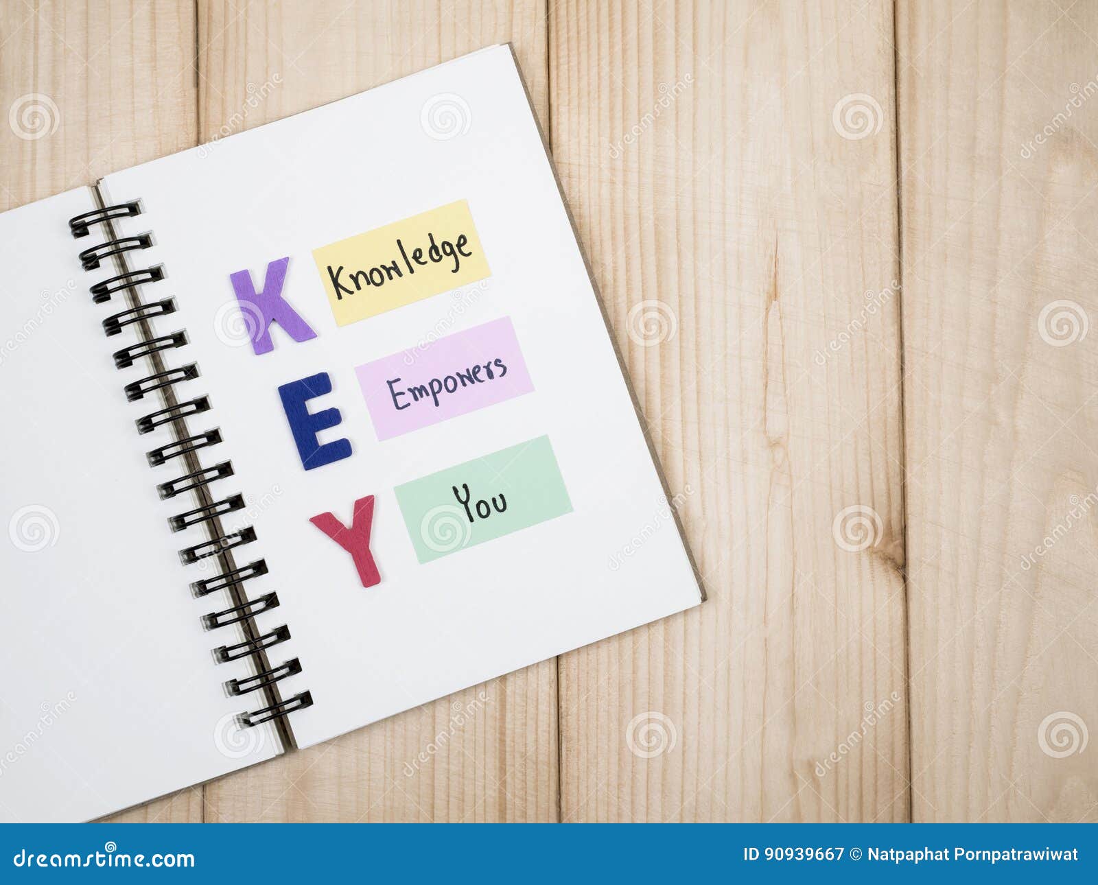 Knowledge Empower You on Notebook 6 Stock Image - Image of empowerment ...