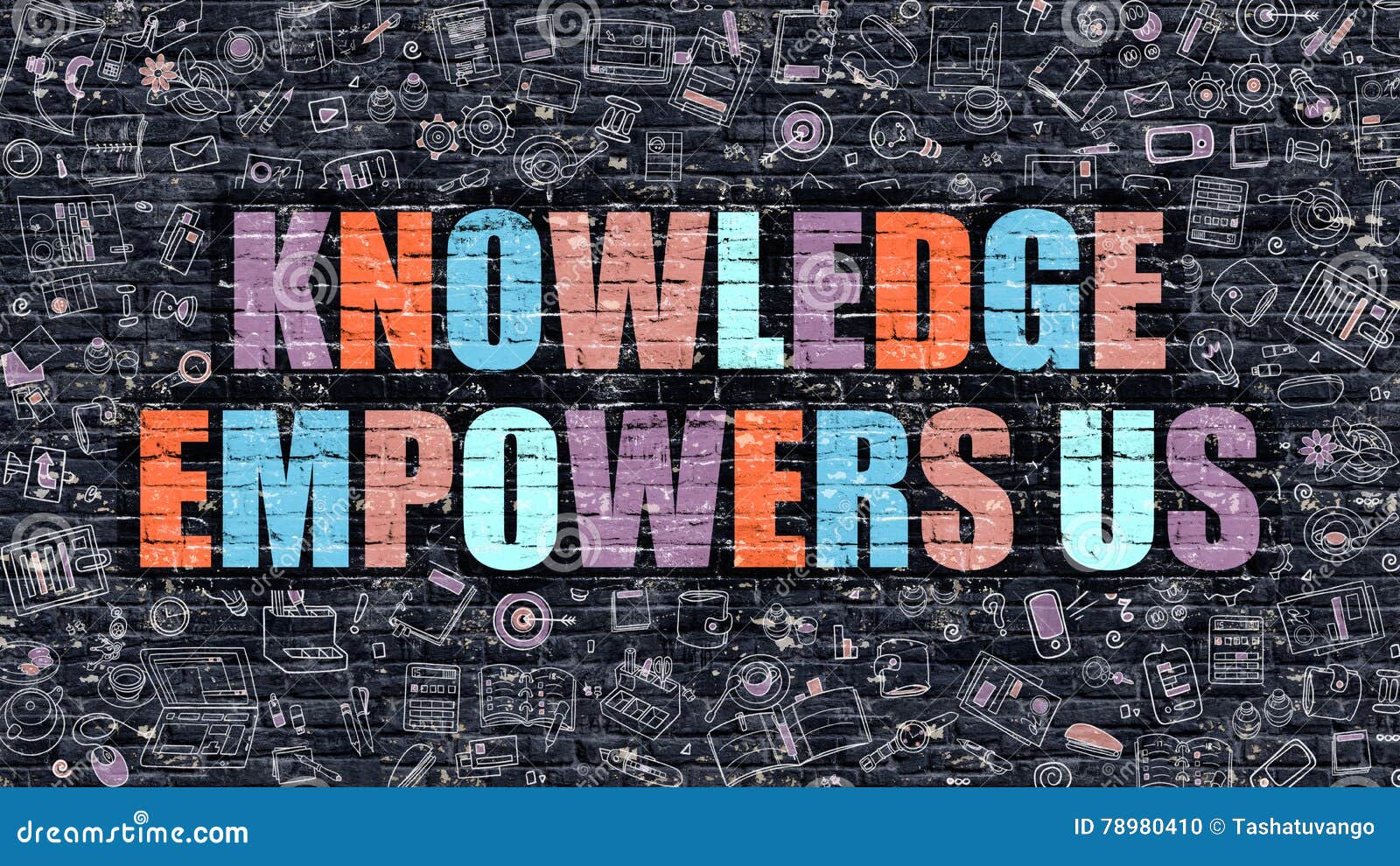 Knowledge Empowers Us Concept with Doodle Design Icons. Stock ...