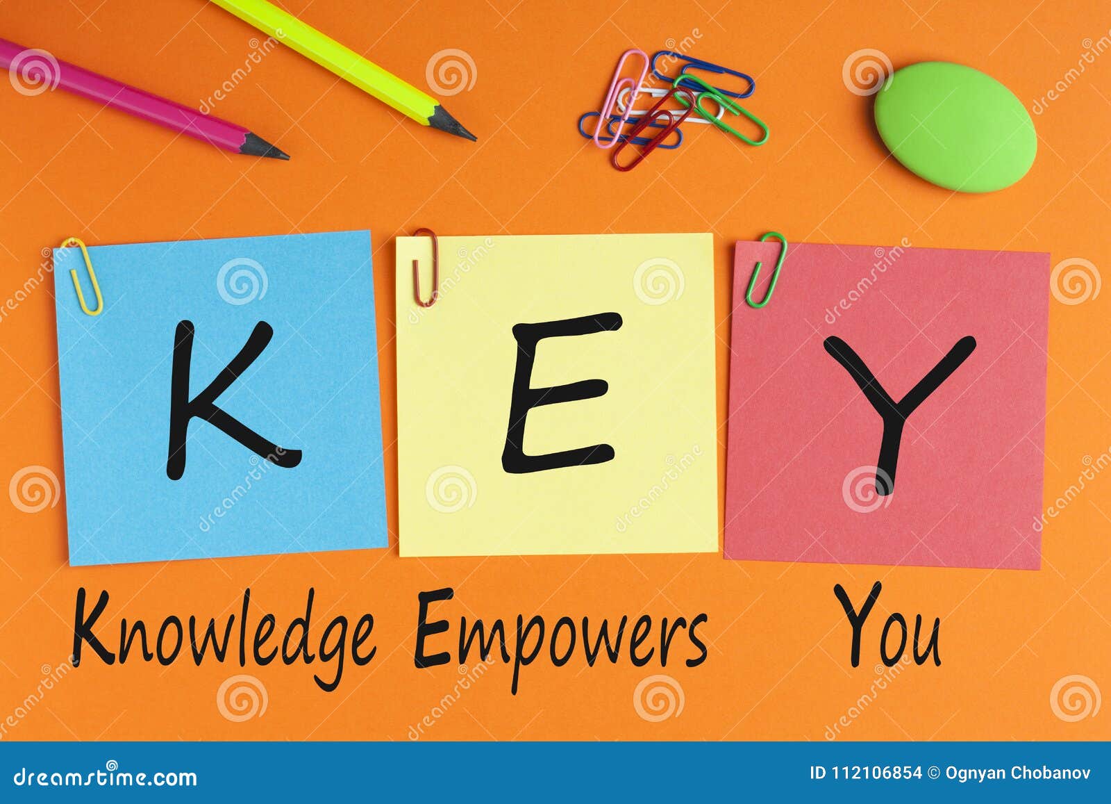 Knowledge Empowers You KEY Concept Stock Photo - Image of development ...