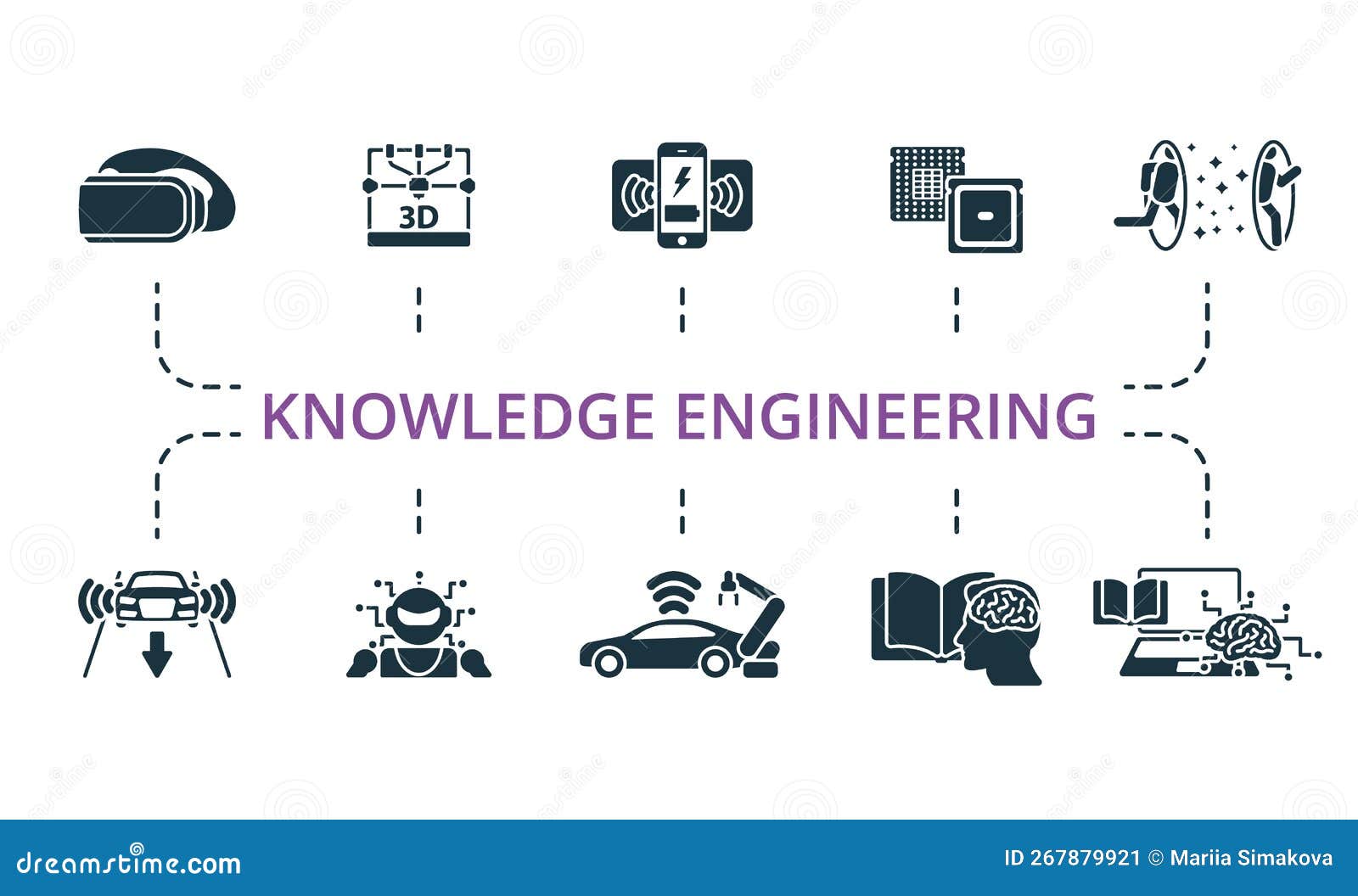 Knowledge Engineering Icon Set. Monochrome Simple Knowledge Engineering ...