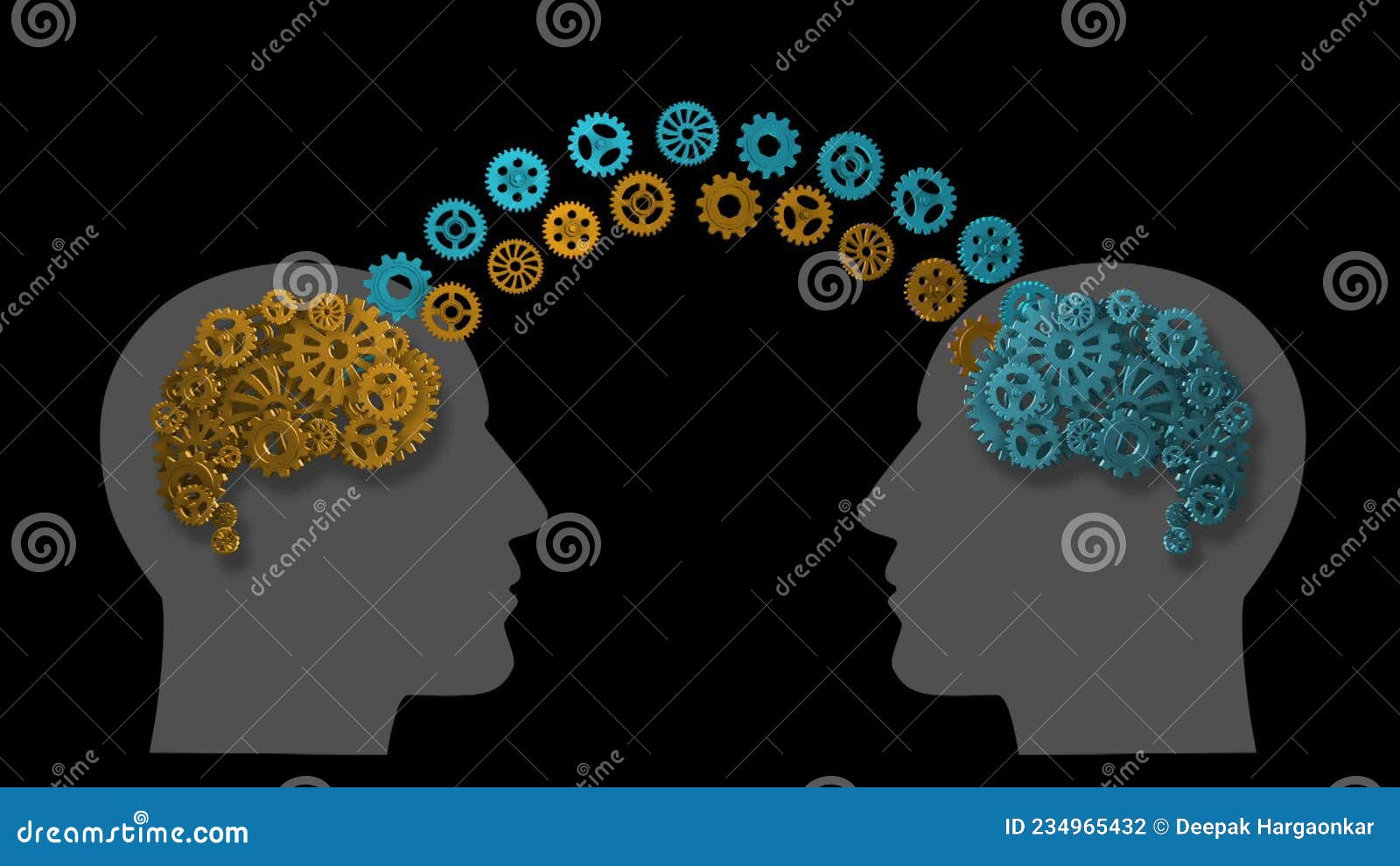 Knowledge Exchange Concept Animation with Blue and Yellow Cogs (Alpha ...