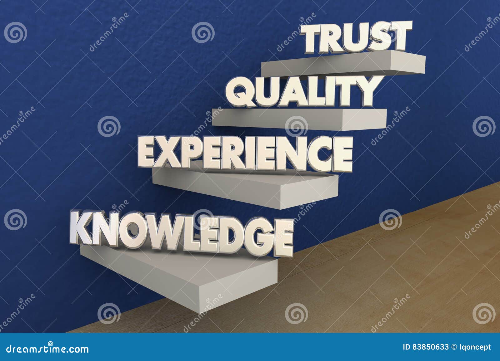 Knowledge Experience Quality Trust Reputation Steps Stock Illustration ...