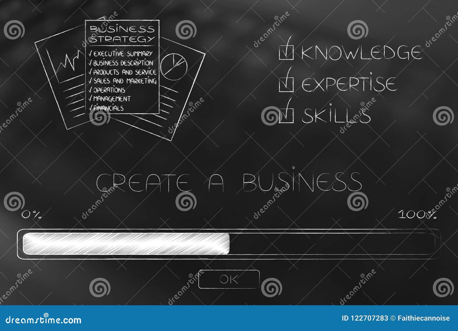 Knowledge Expertise and Skills Progress Bar Loading and Caption Stock ...