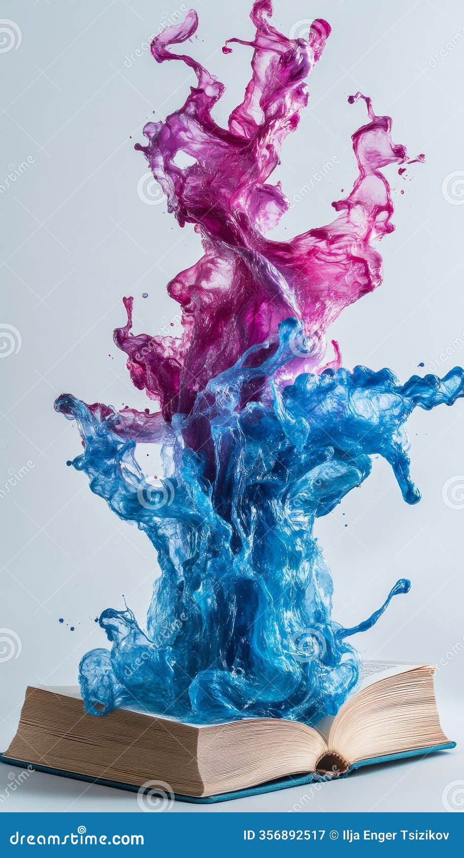 Knowledge Explosion Vibrant Paint Bursts from Open Book, Isolated on ...