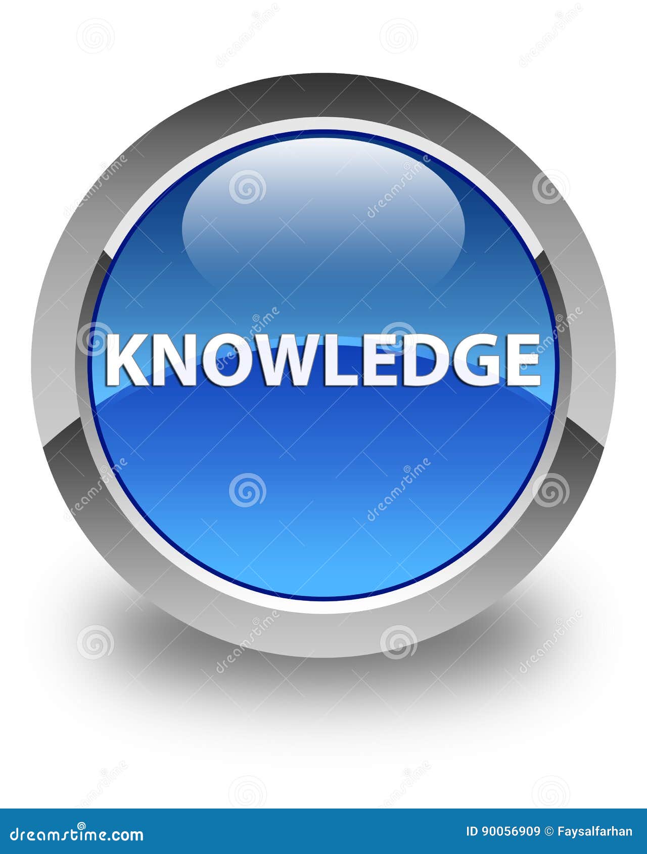 Knowledge Glossy Blue Round Button Stock Illustration - Illustration of ...