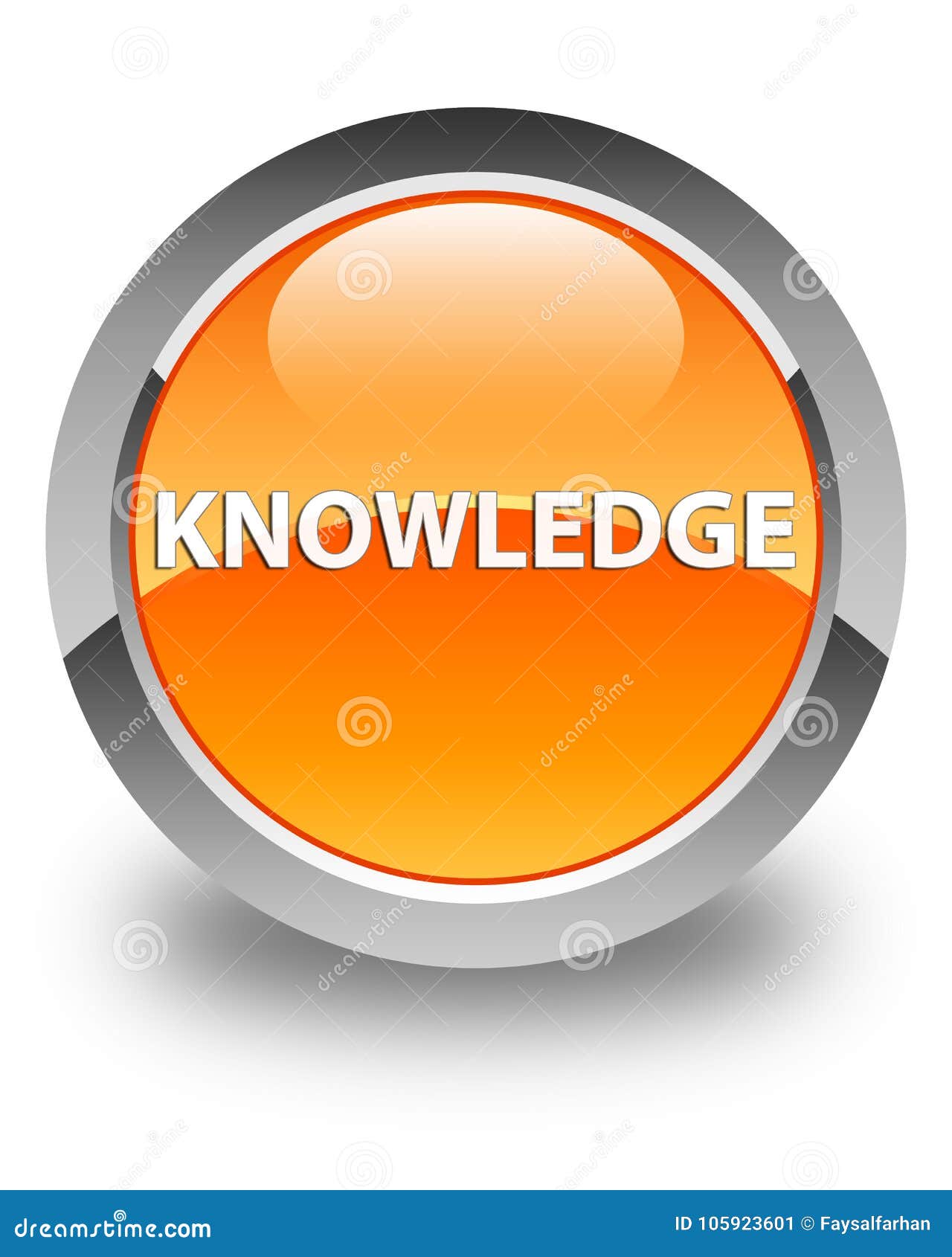 Knowledge Glossy Orange Round Button Stock Illustration - Illustration ...