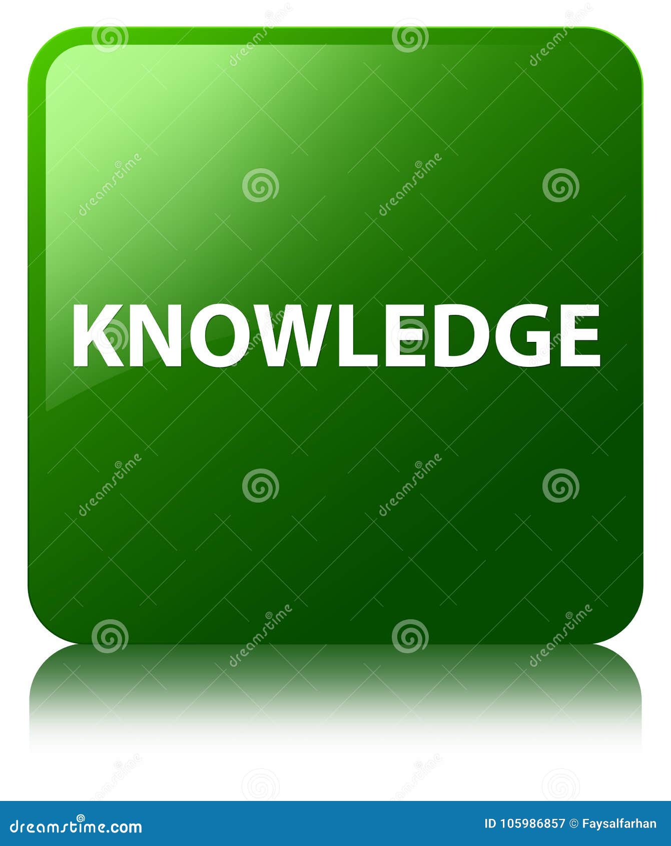 Knowledge Green Square Button Stock Illustration - Illustration of ...