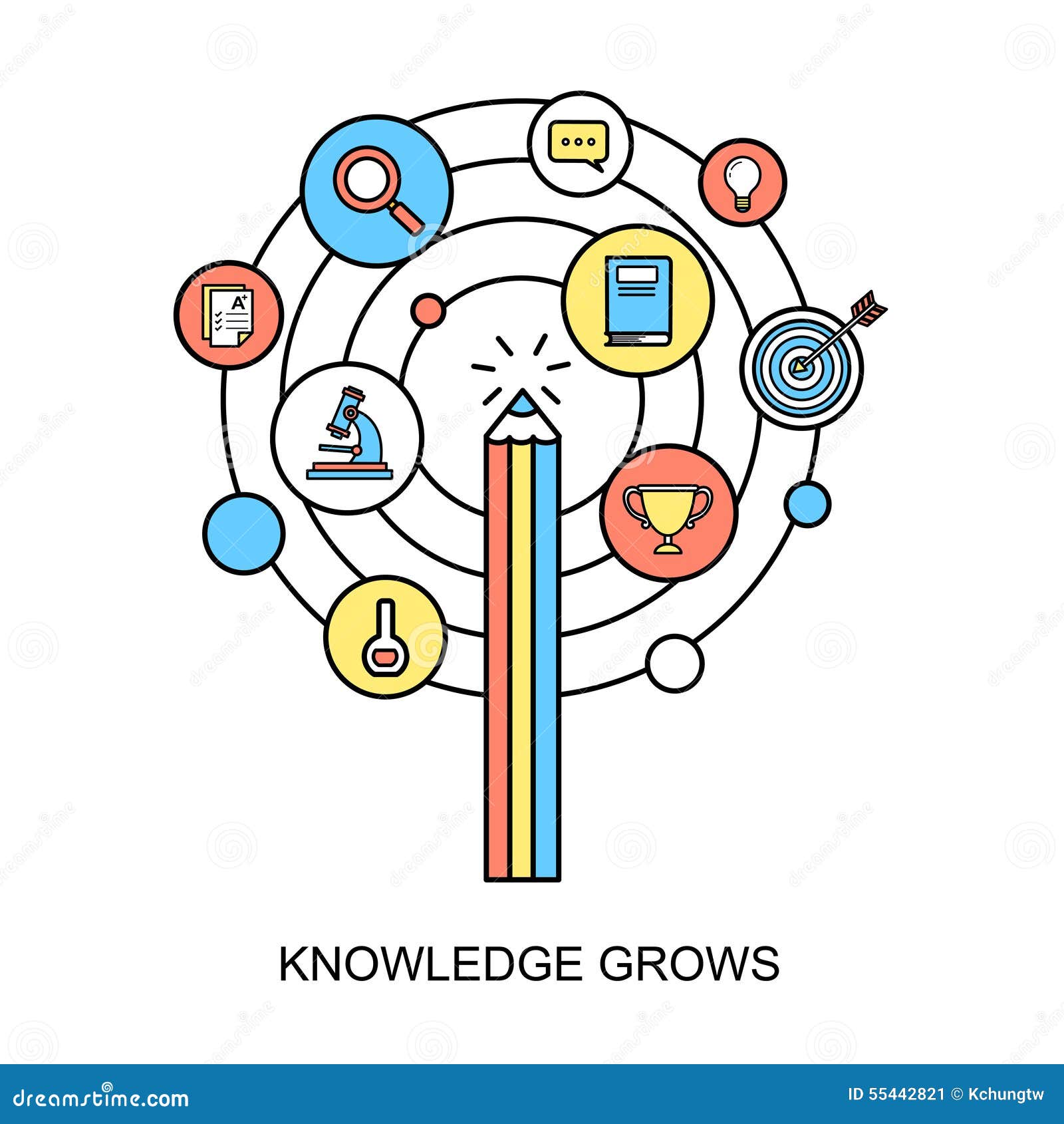 Knowledge grows concept stock vector. Illustration of banner - 55442821