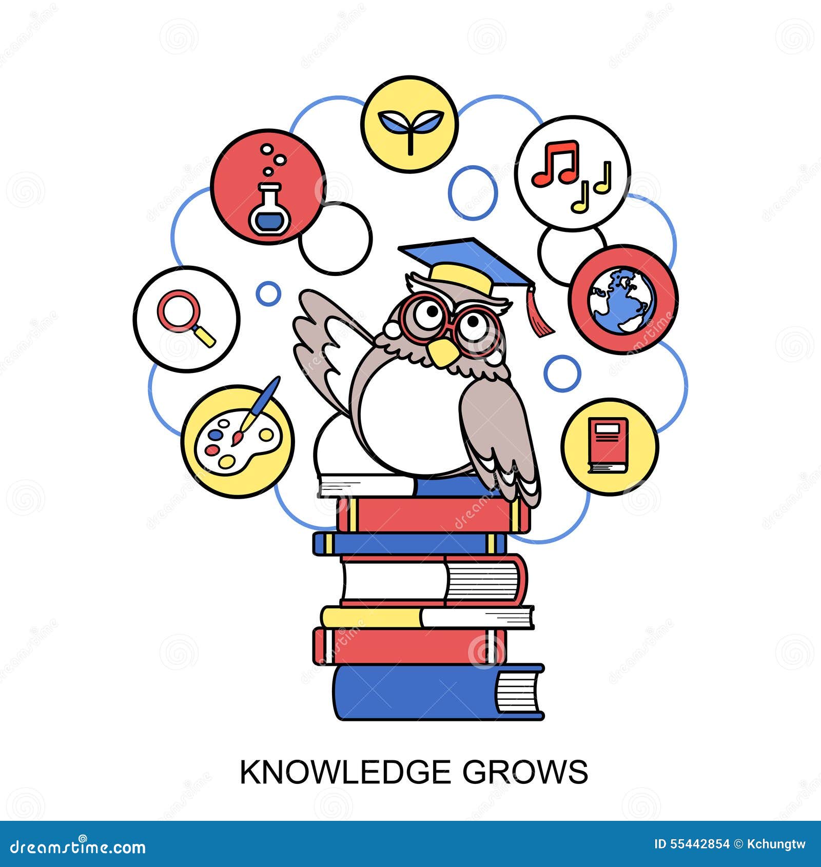 Knowledge grows concept stock vector. Illustration of science - 55442854