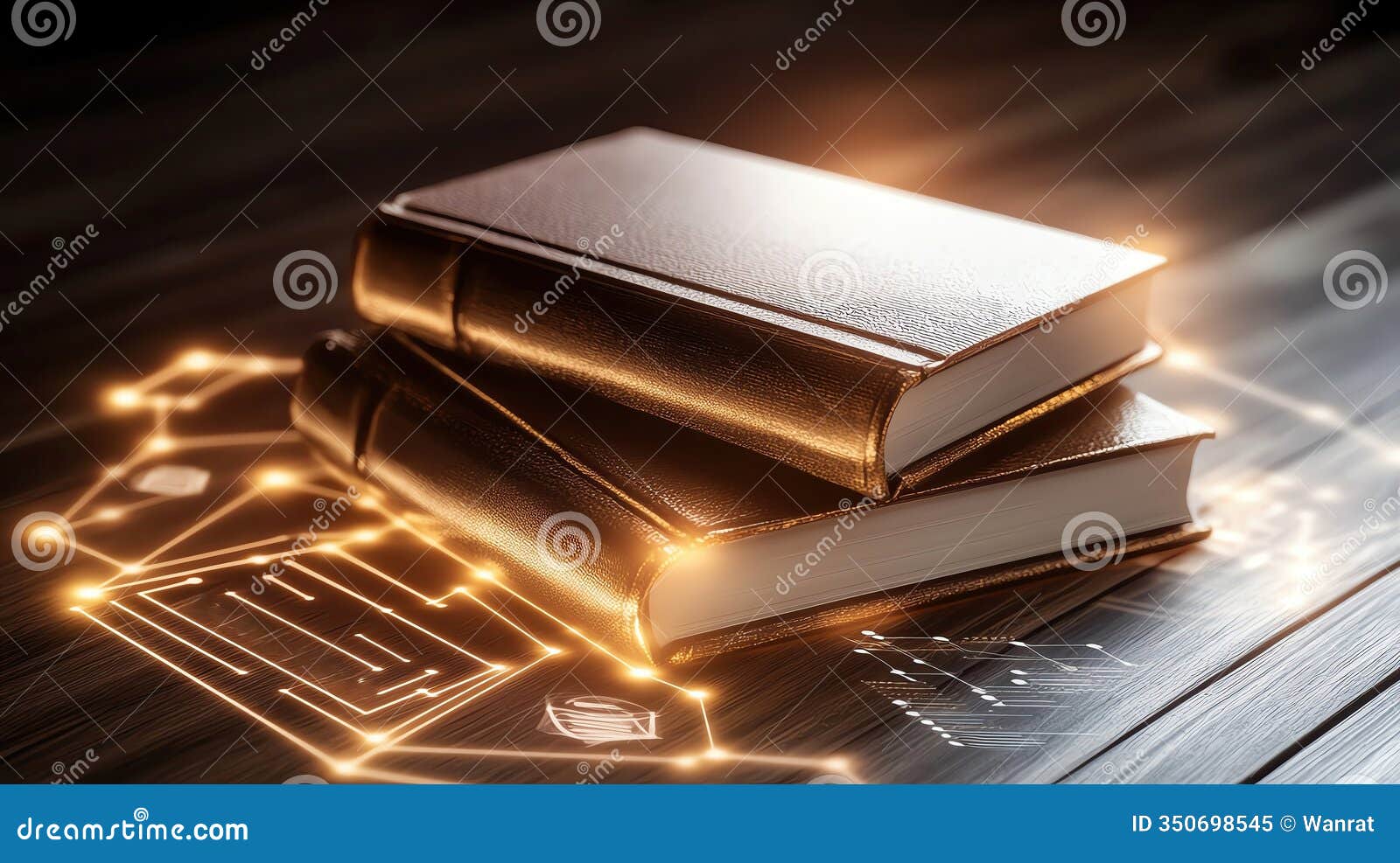 Knowledge Growth through Digital Education Visualized As Glowing Book ...