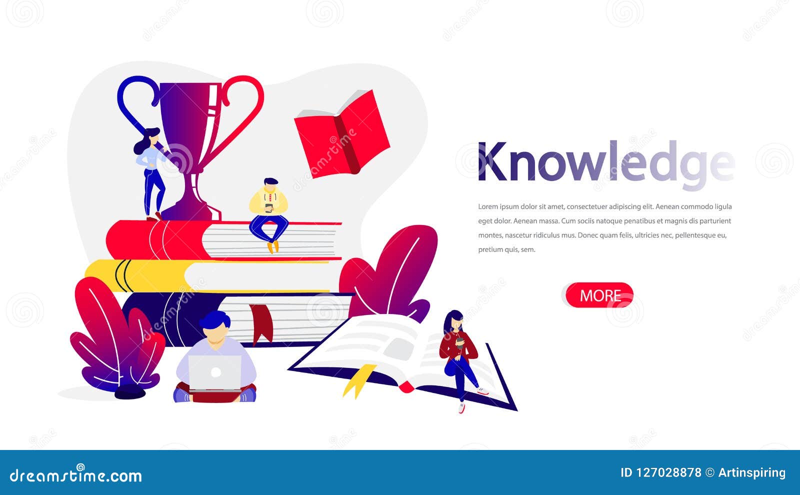 Knowledge Horizontal Banner for Your Website Illustration Stock Vector ...