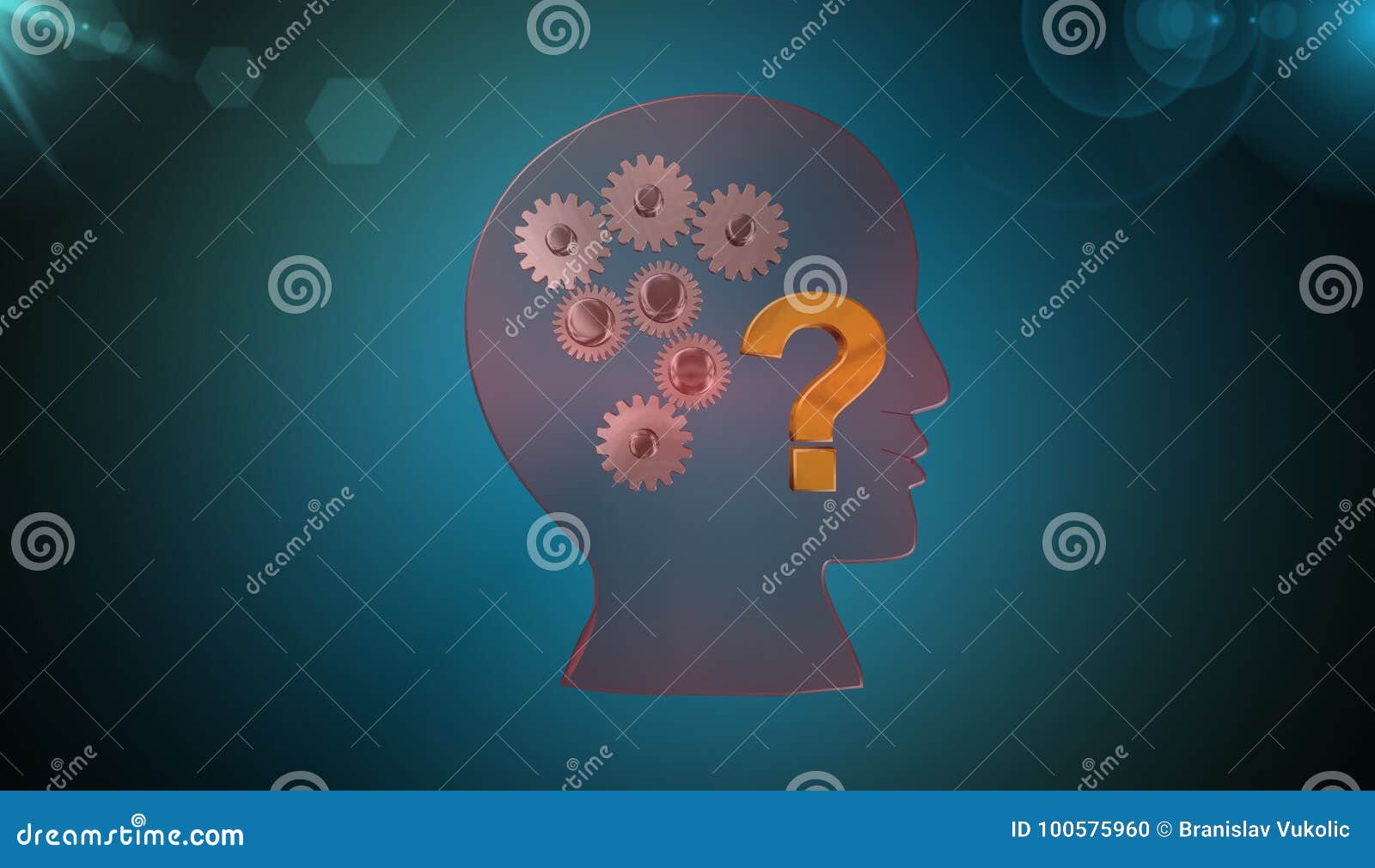 Knowledge,human Head ,3D Illustration Stock Illustration - Illustration ...