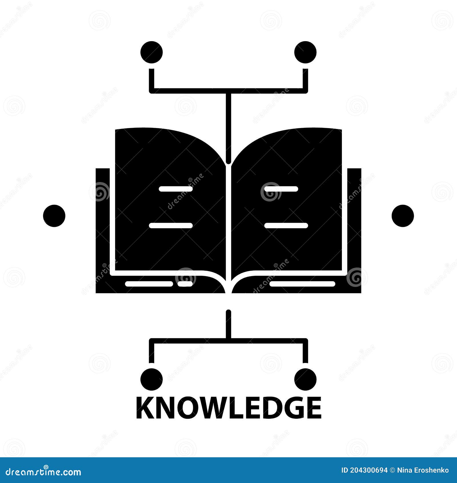 Knowledge Icon, Black Vector Sign with Editable Strokes, Concept ...