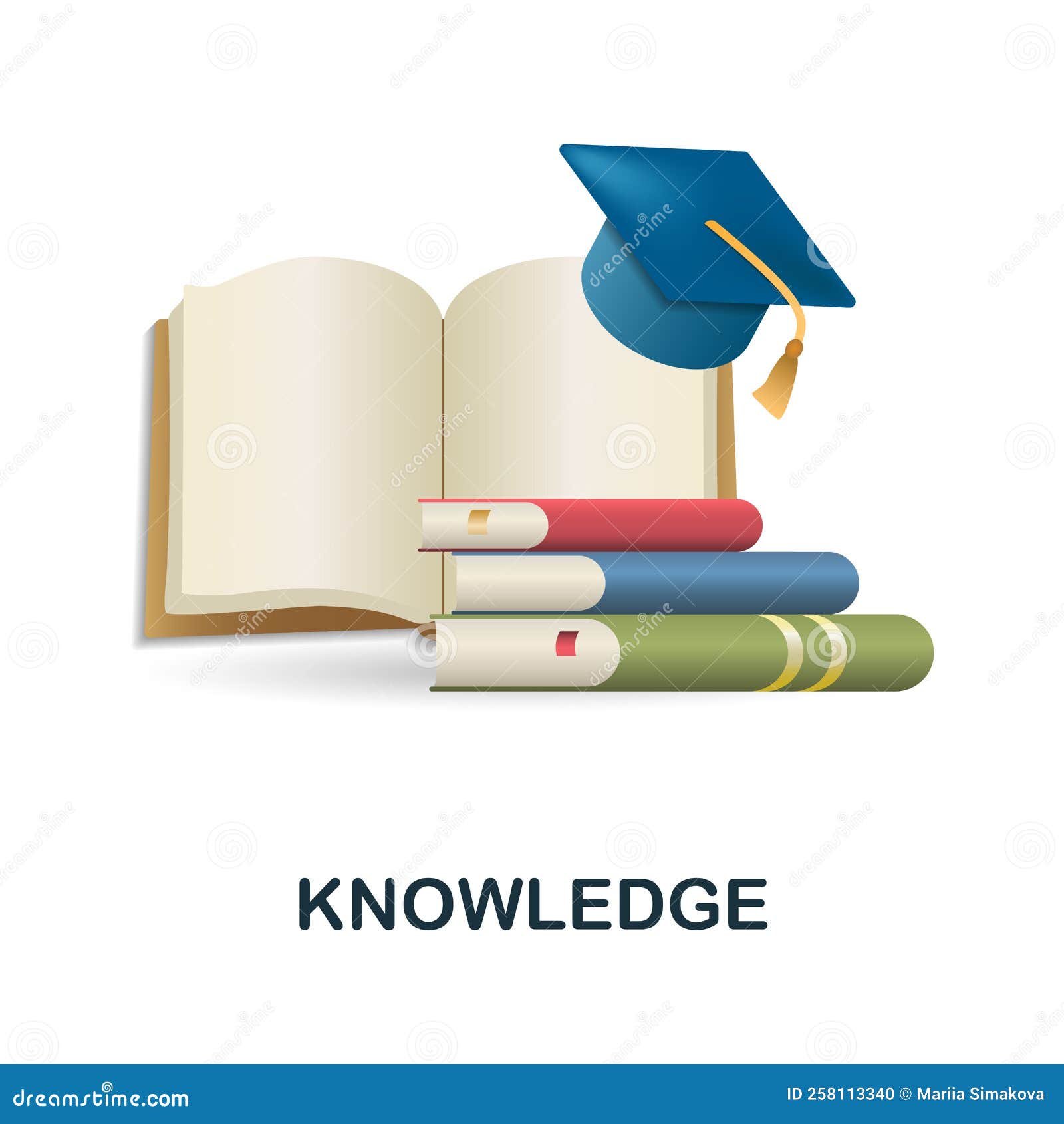 Knowledge Icon. 3d Illustration from E-learning Collection. Creative ...