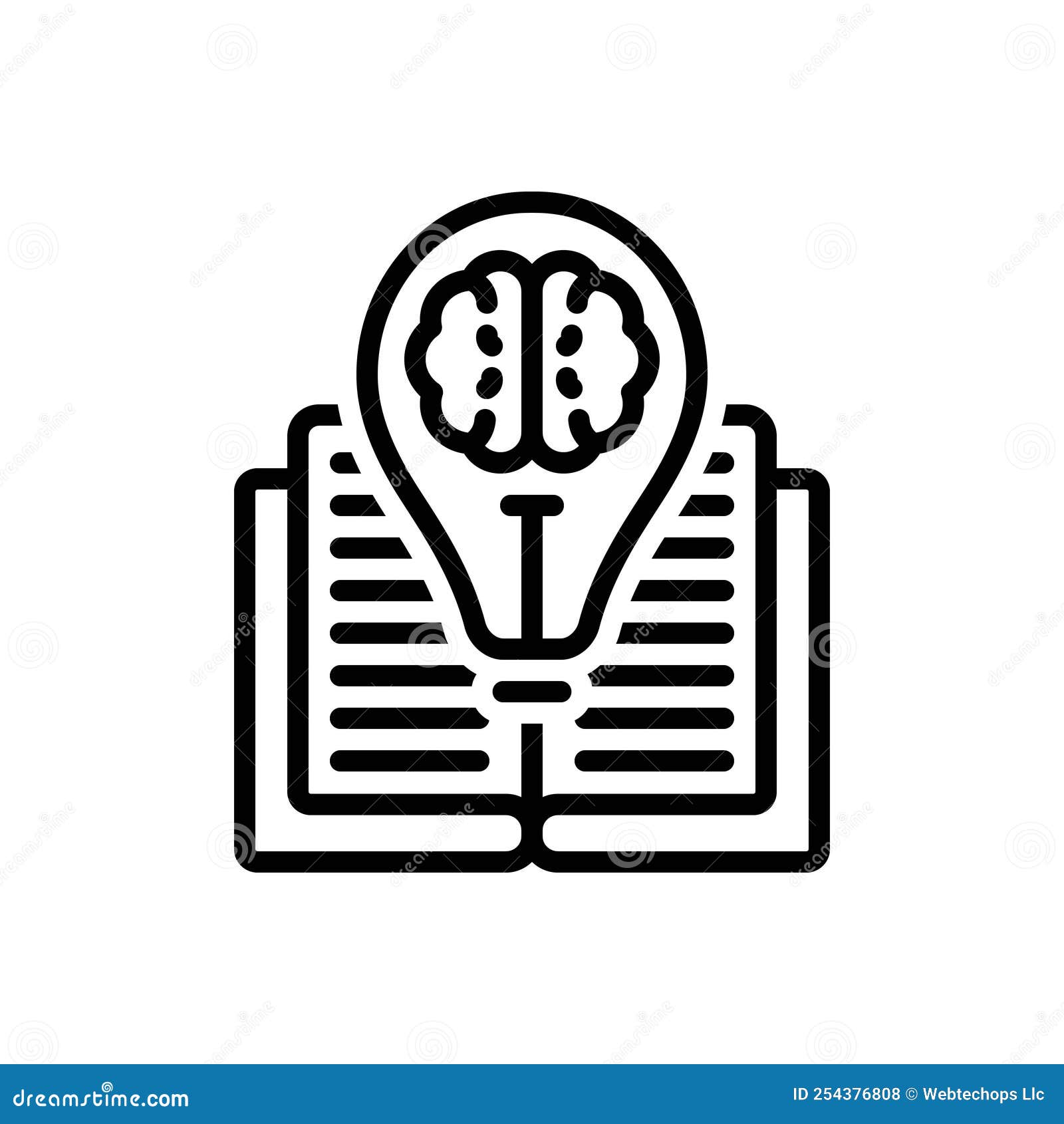 Black Line Icon for Knowledge, Intelligence and Ability Stock ...