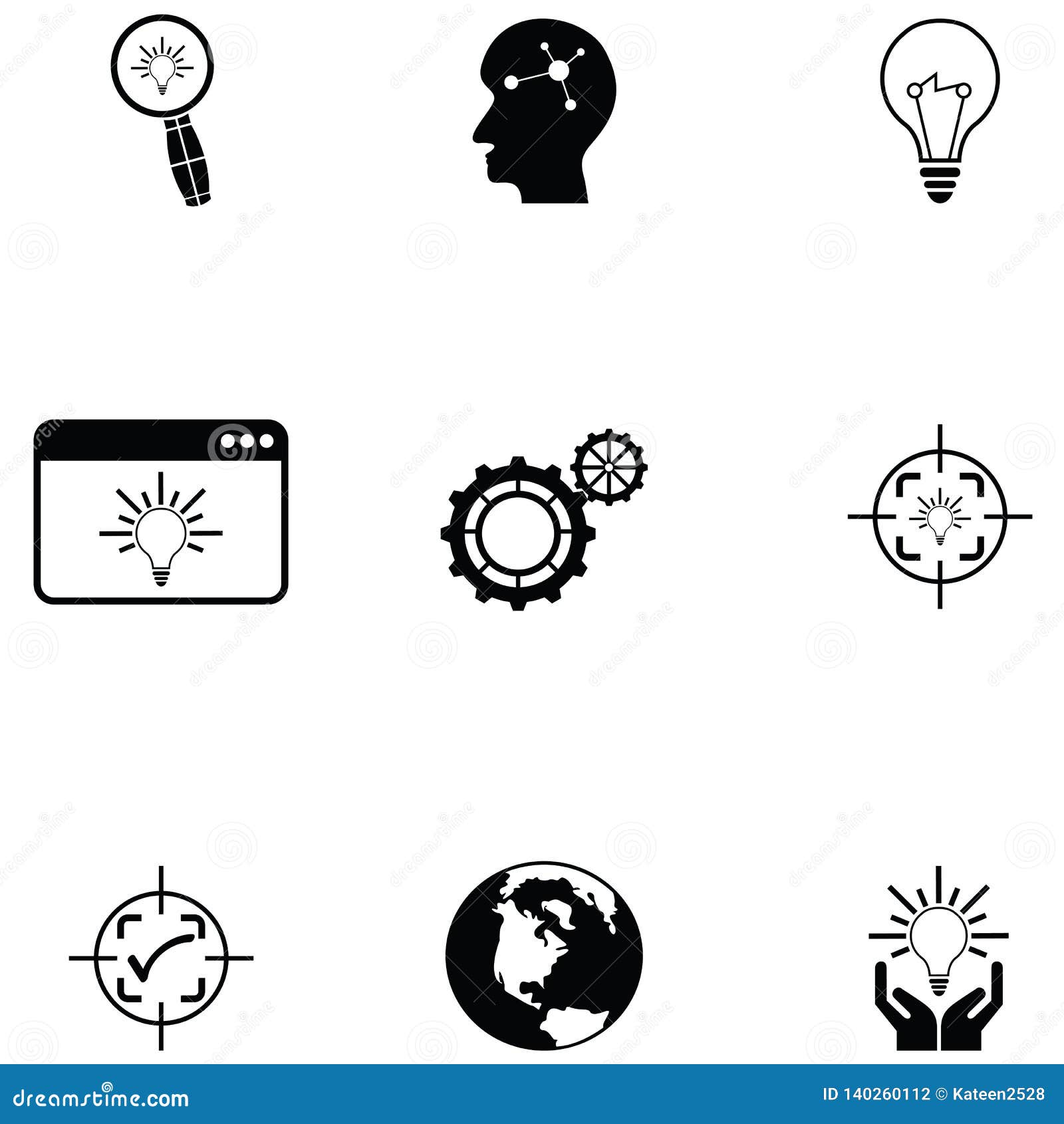 Knowledge icon set stock vector. Illustration of human - 140260112