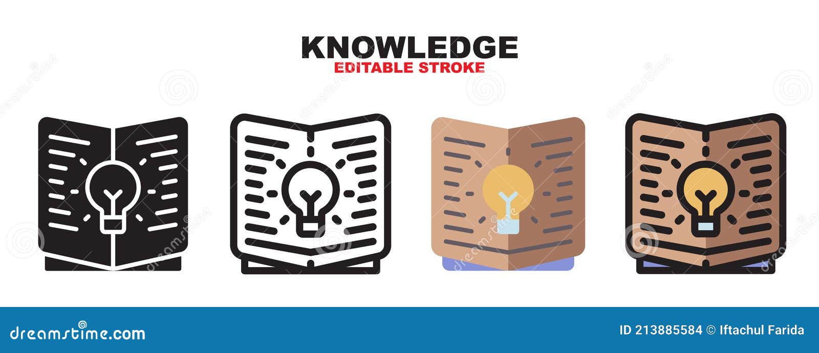 Knowledge Icon Set with Different Styles. Editable Stroke and Pixel ...