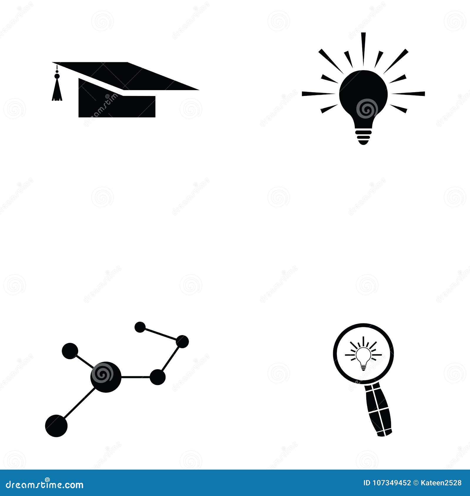 Knowledge icon set stock vector. Illustration of innovation - 107349452