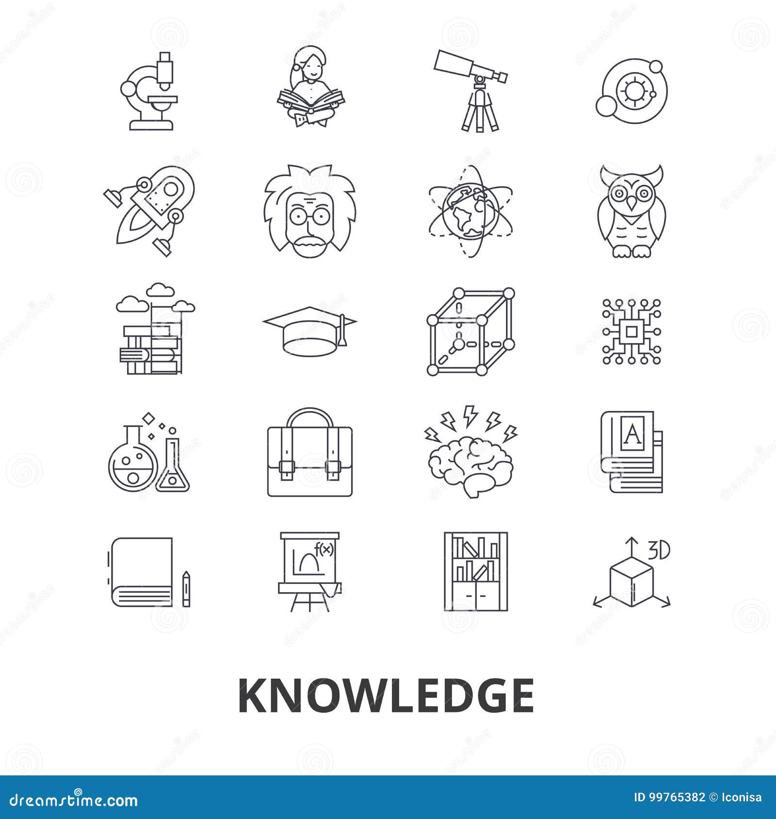 Knowledge icon set stock vector. Illustration of human - 99765382