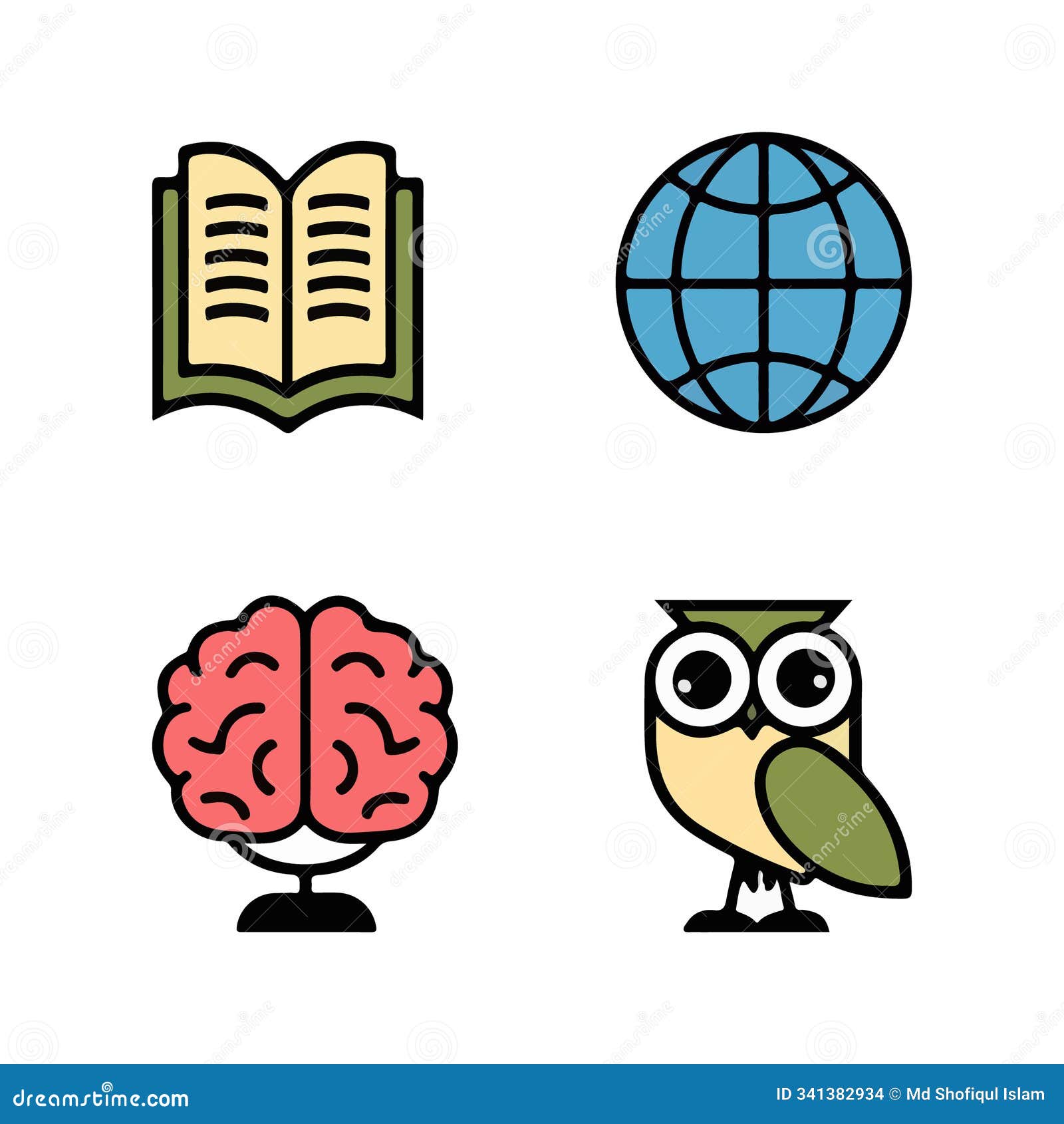 A Knowledge Icon Set, Silhouette Vector Illustration Stock Illustration ...