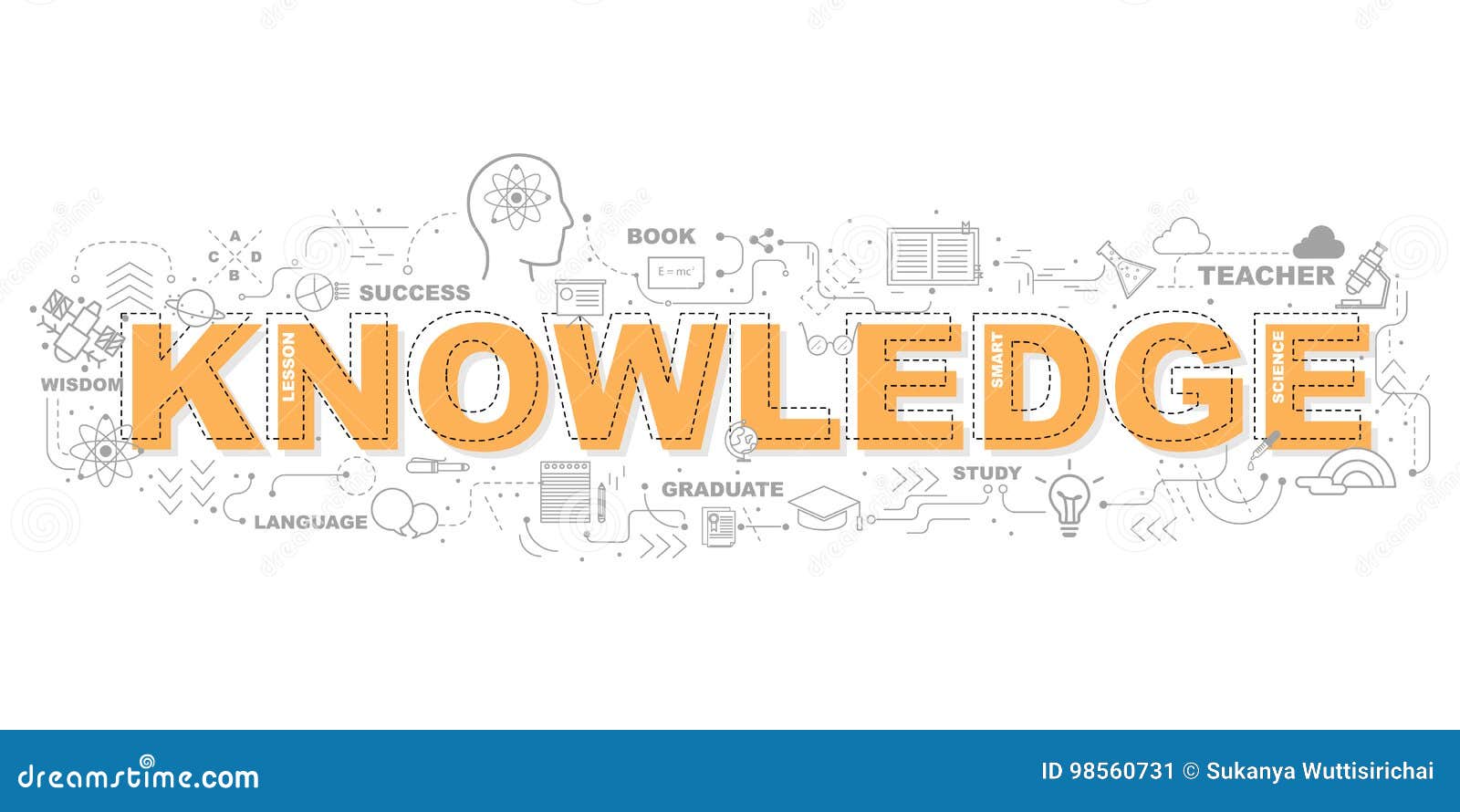 Knowledge Icons for Education Illustration Graphic Design. Stock Vector ...