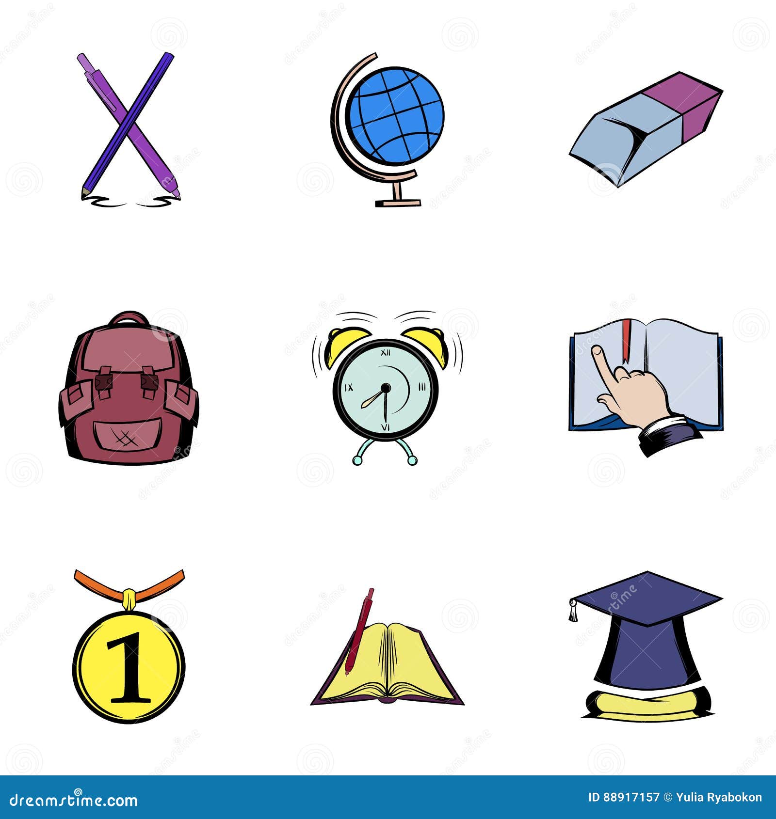 Knowledge Icons Set, Cartoon Style Stock Vector - Illustration of ...