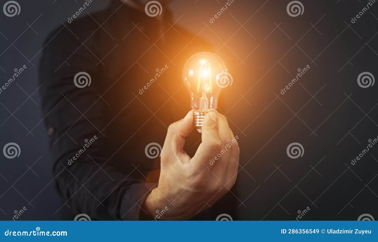 Knowledge Idea Bulb Concept. Electric Light Bulb in Hand Business ...