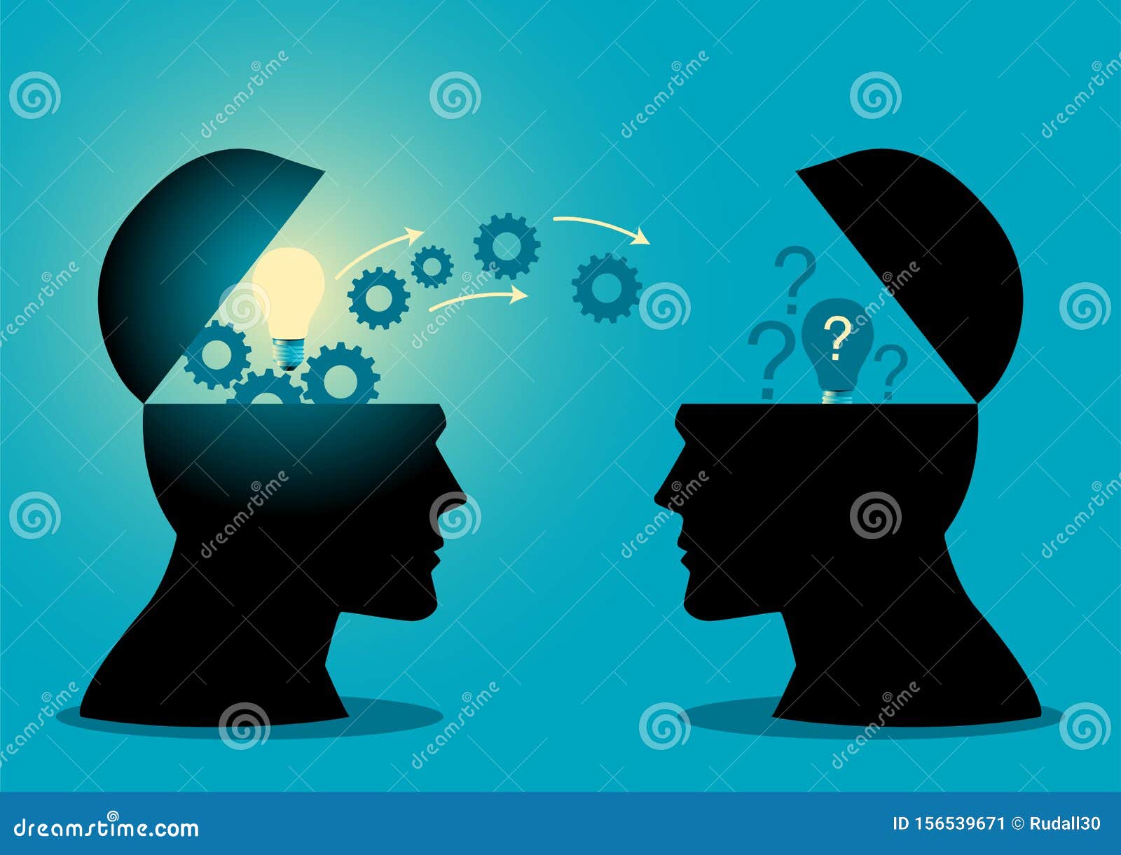 Knowledge or Ideas Transfer Stock Vector - Illustration of conceptual ...