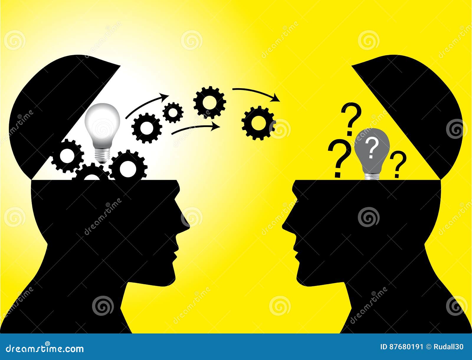 Knowledge or Ideas Transfer Stock Vector - Illustration of gear ... Knowledge or Ideas Transfer Stock Vector - Illustration of gear ...