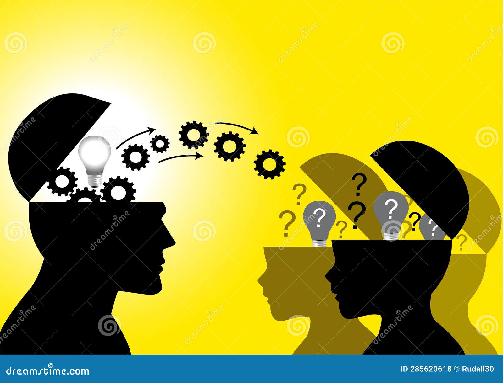 Knowledge or Ideas Transfer between a Teacher To Young Children Stock Vector - Illustration of ...