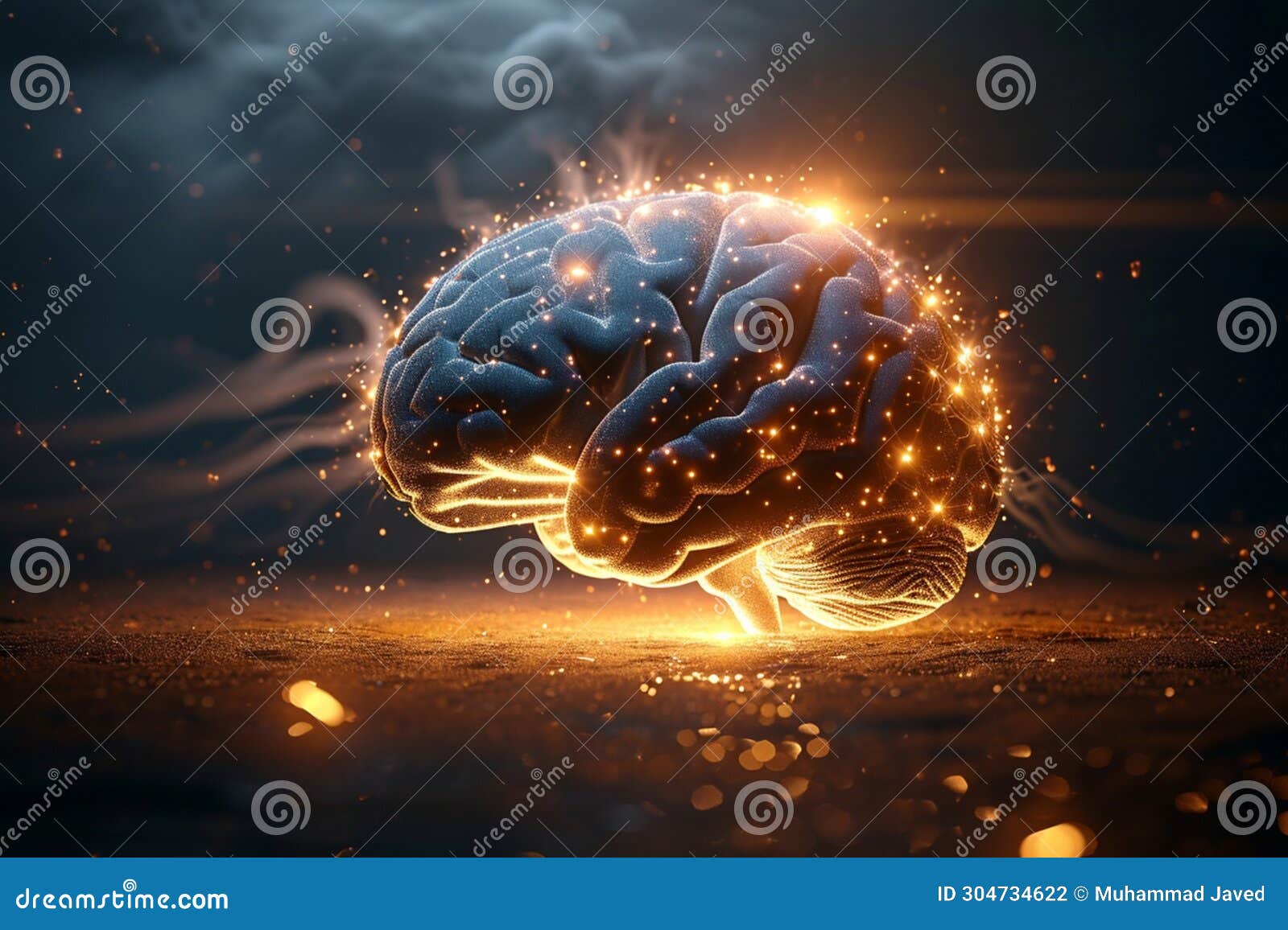 Knowledge Illumination Light Beam Symbolizes the Brain Receiving ...