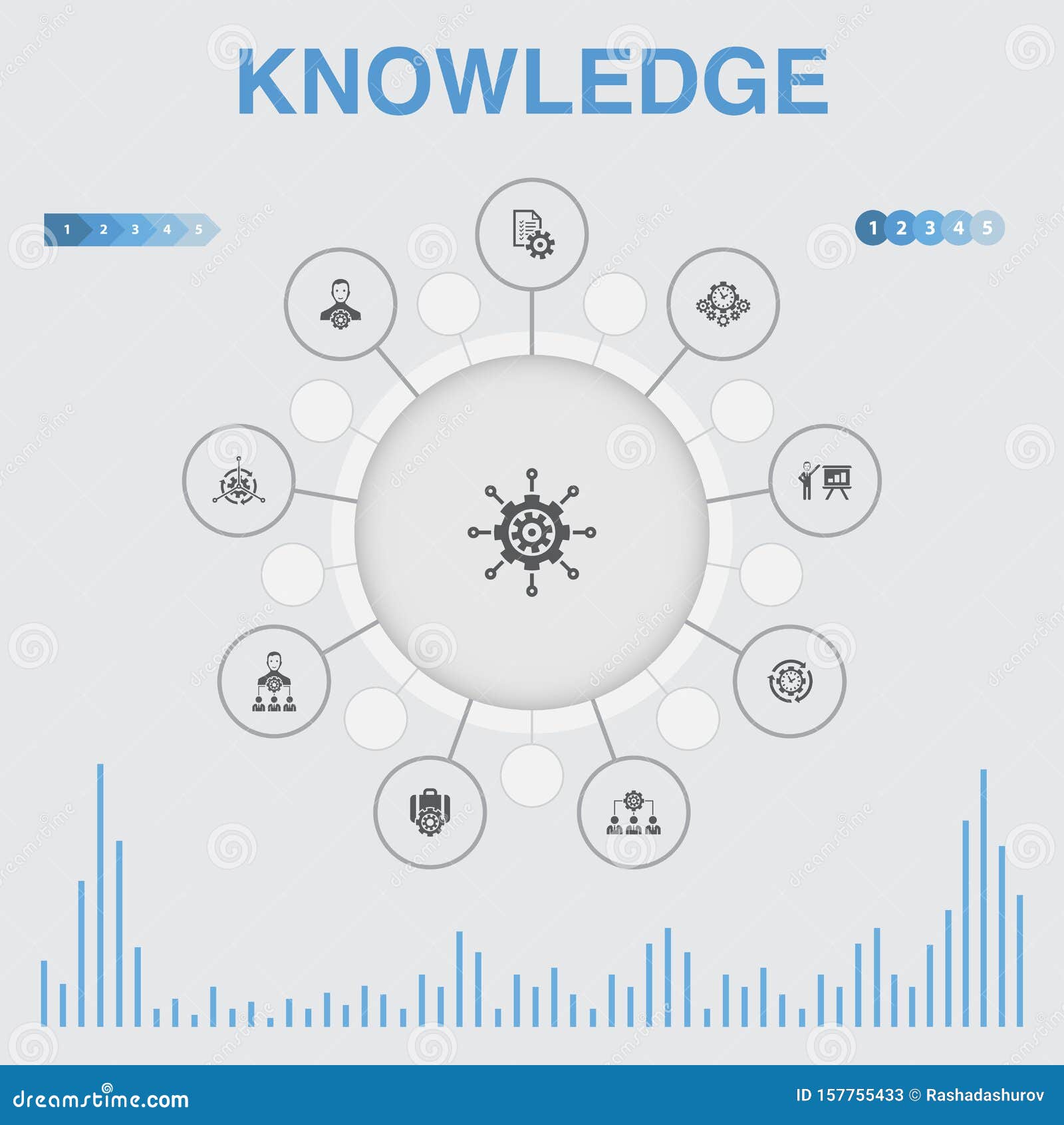 Knowledge Infographic with Icons Stock Vector - Illustration of book ...