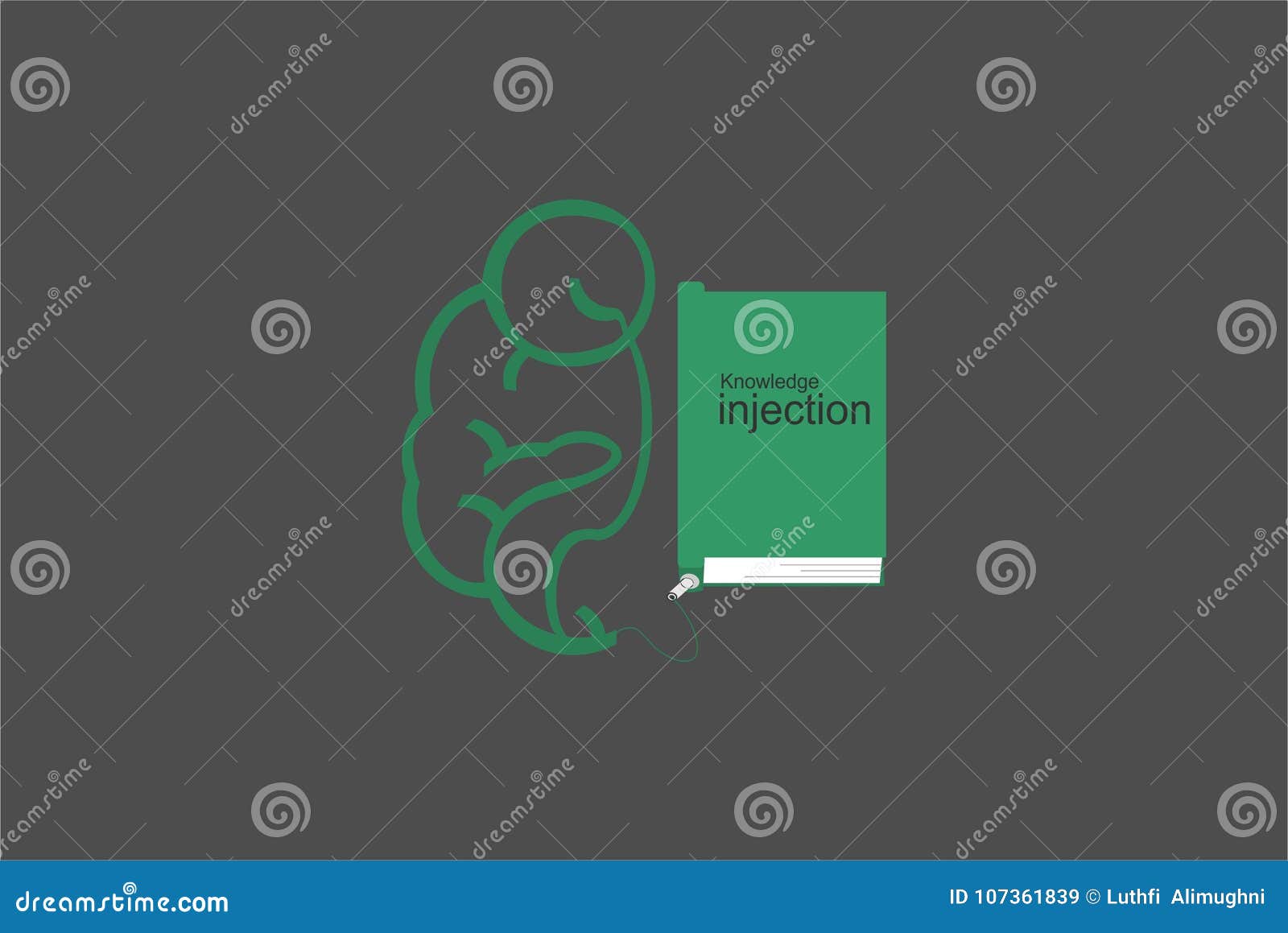 Knowledge injection stock vector. Illustration of book - 107361839