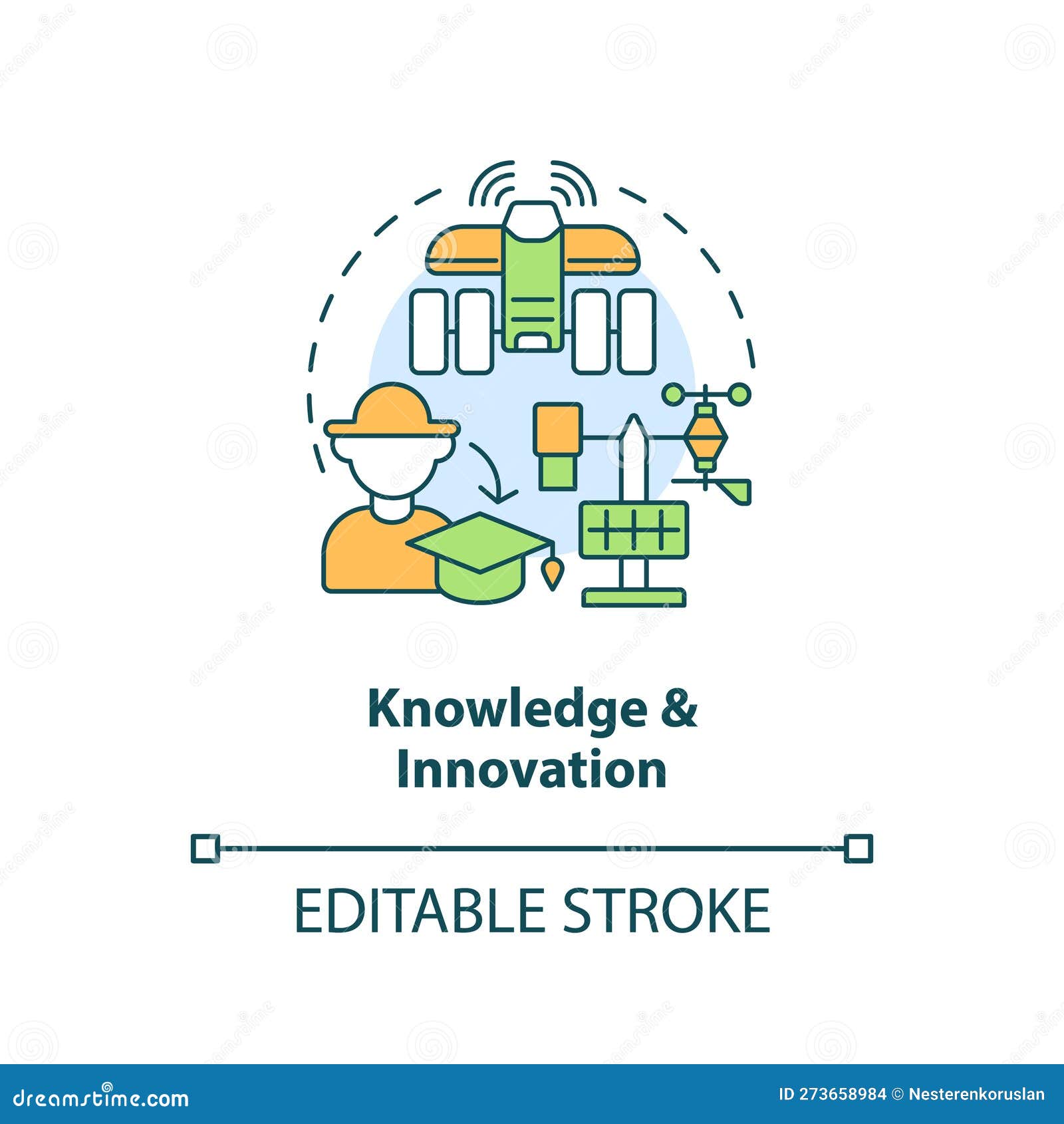 Knowledge and Innovation Concept Icon Stock Vector - Illustration of ...