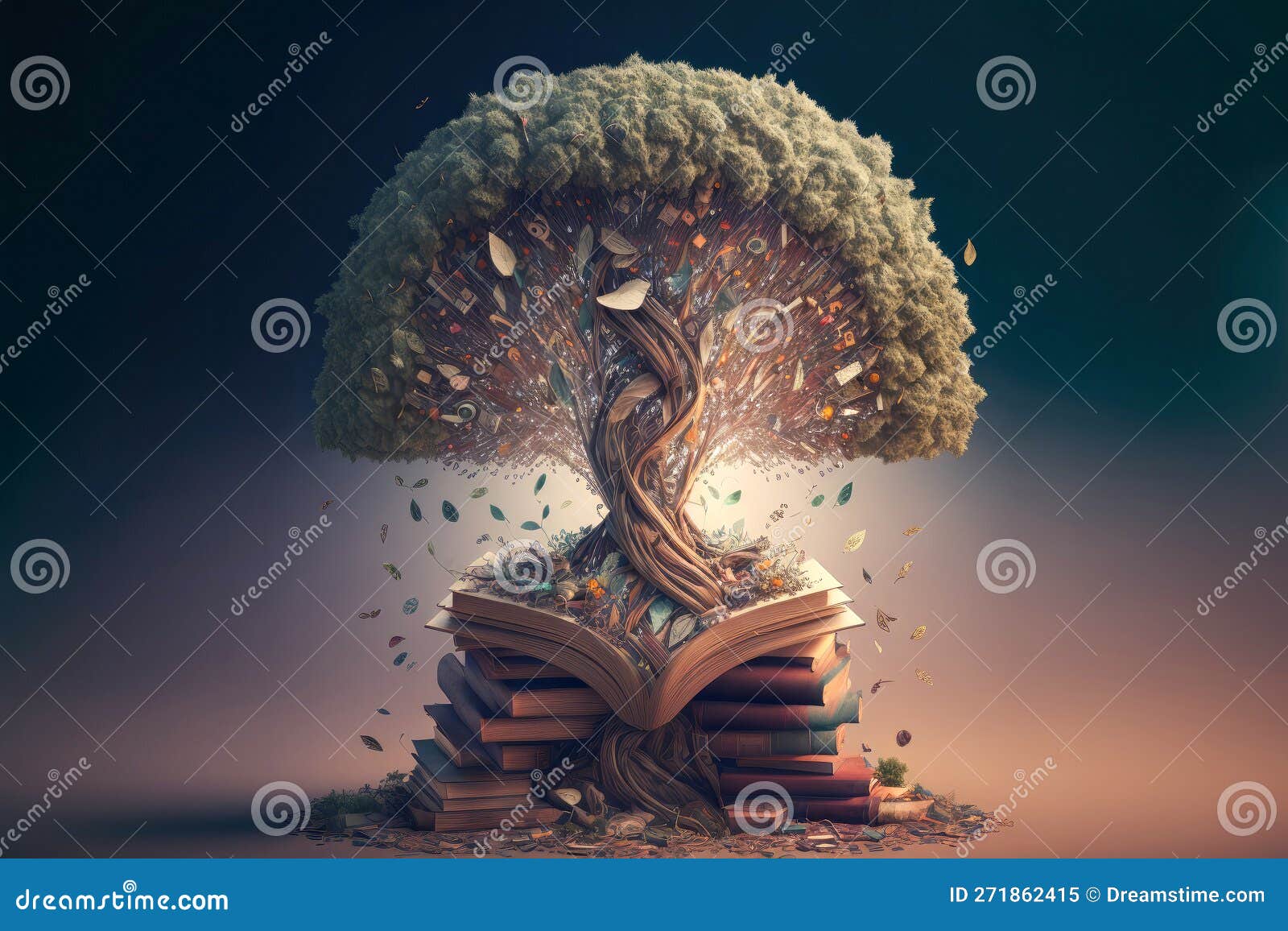 Knowledge and the Knowledge Tree. a Concept Made with a Tree Sprouting ...