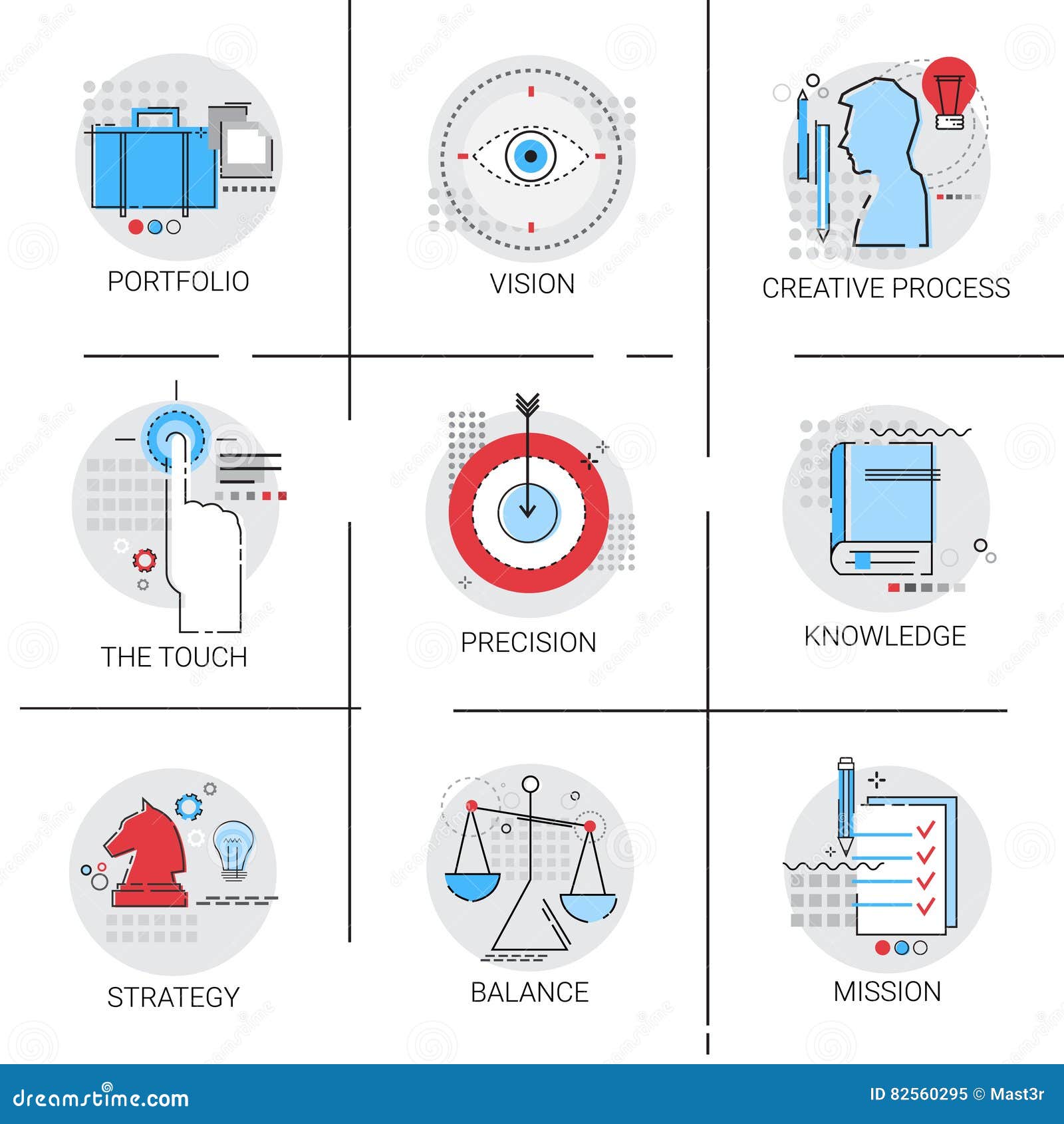 Knowledge Learning Creative Process, Portfolio Strategy Mission Icon ...