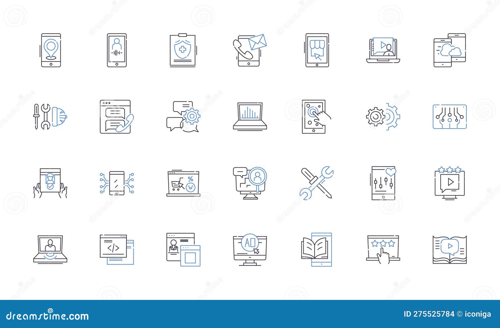 Knowledge and Learning Line Icons Collection. Education, Intelligence ...