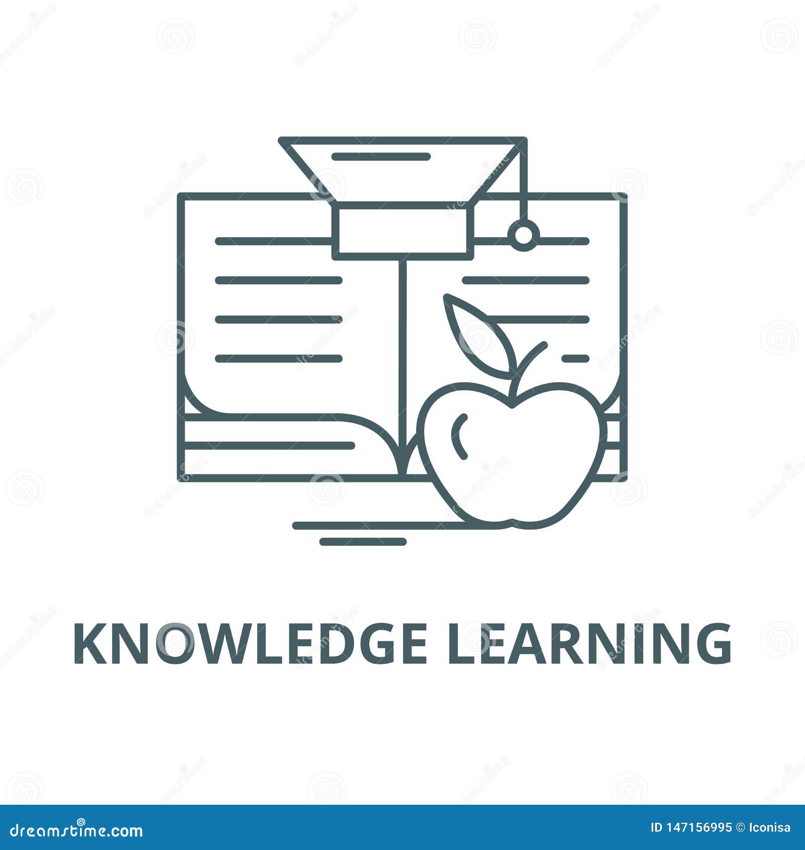 Knowledge Learning Vector Line Icon, Linear Concept, Outline Sign ...