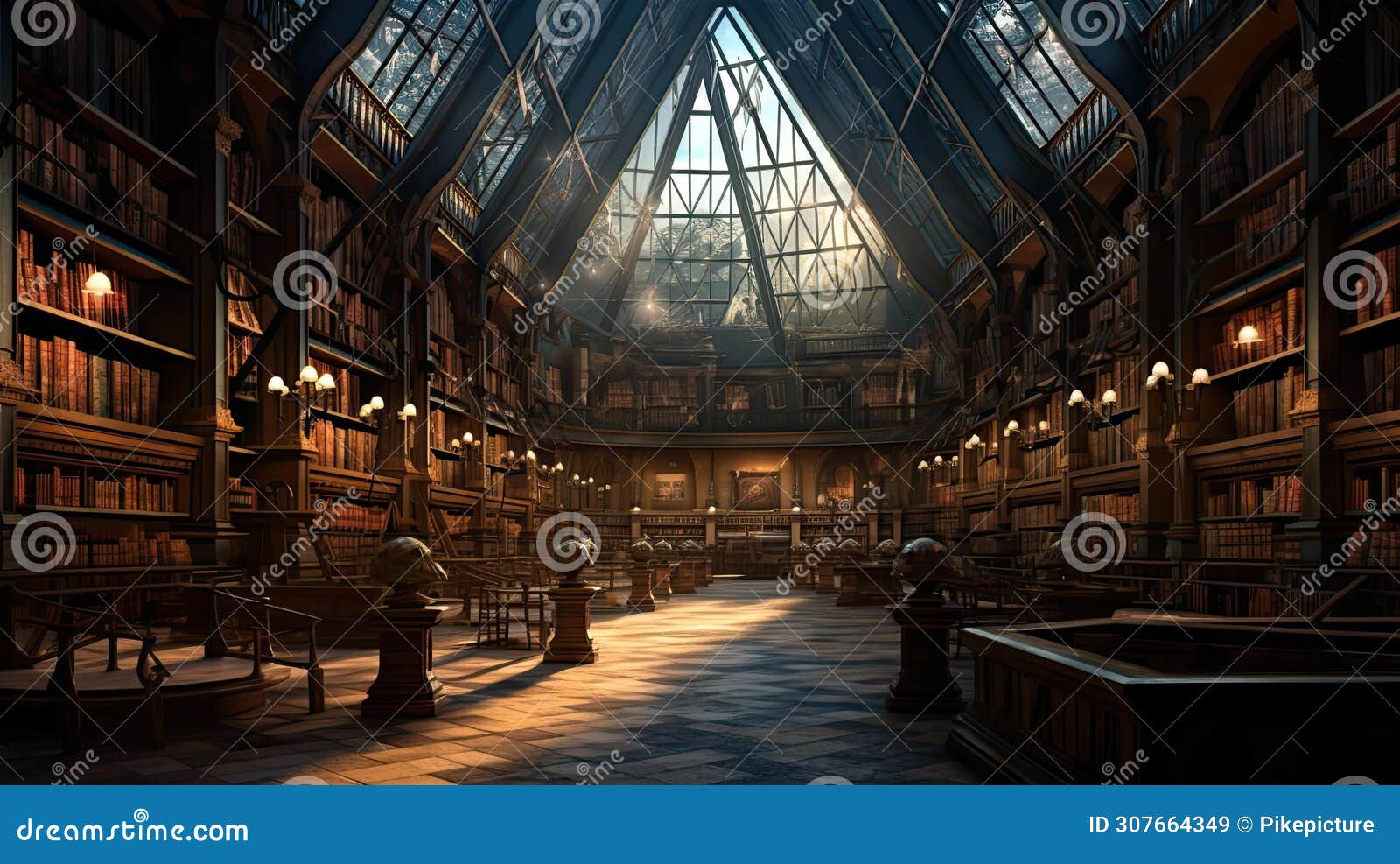 Knowledge library triangle stock illustration. Illustration of archives - 307664349