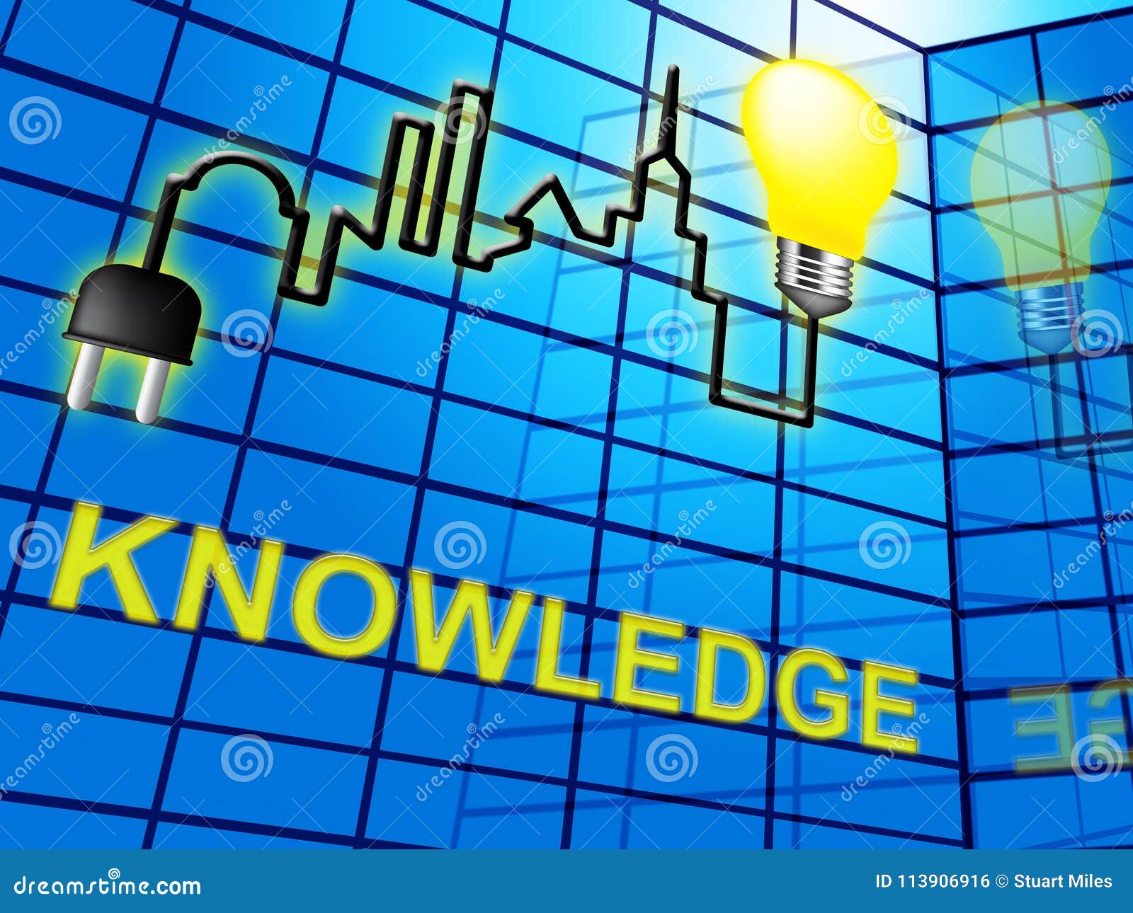 Knowledge Lightbulb Showing Know How 3d Illustration Stock Illustration ...