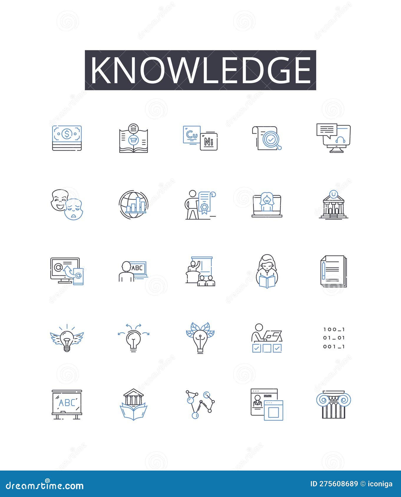 Knowledge Line Icons Collection. Wisdom, Expertise, Awareness ...