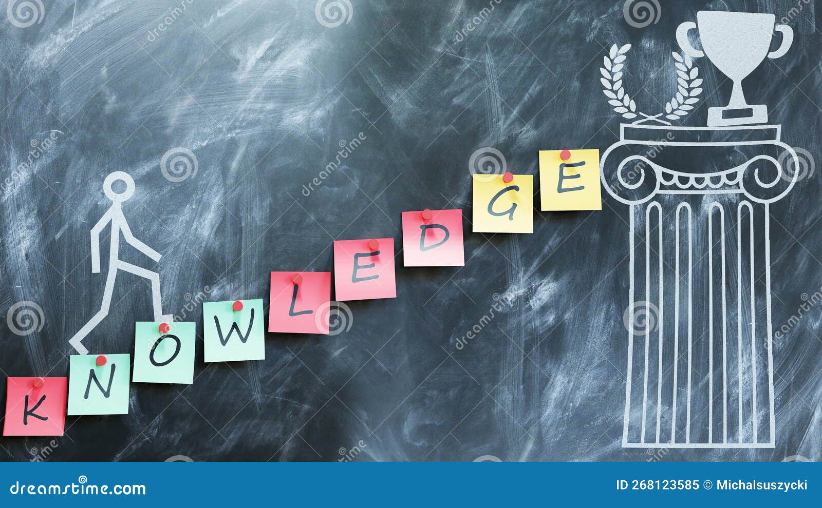 Knowledge Make Steps To Success Stock Illustration - Illustration of ...