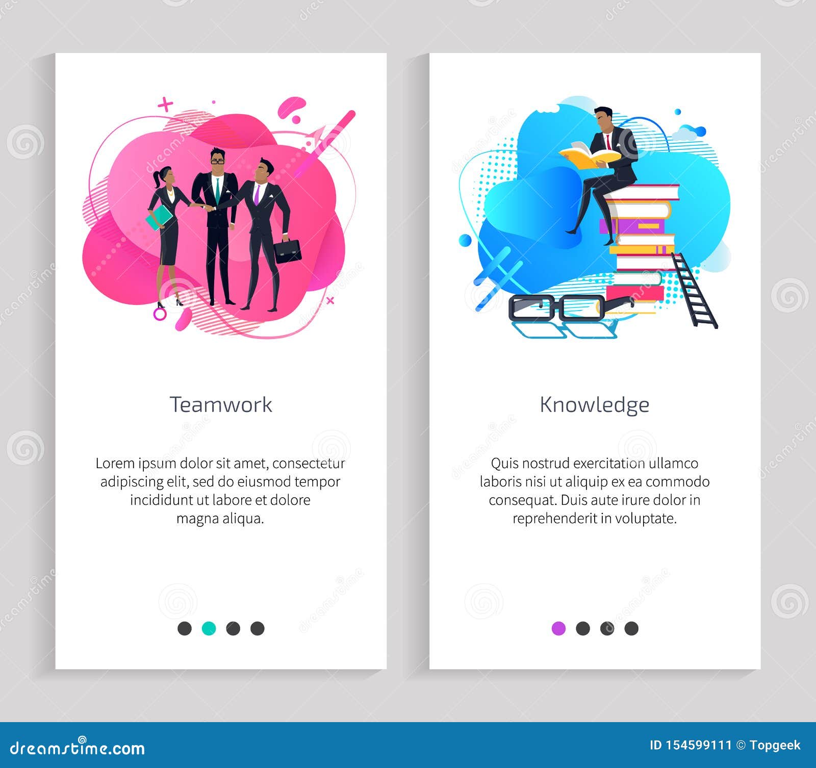 Teamwork of Business People, Knowledge Vector Stock Vector ...
