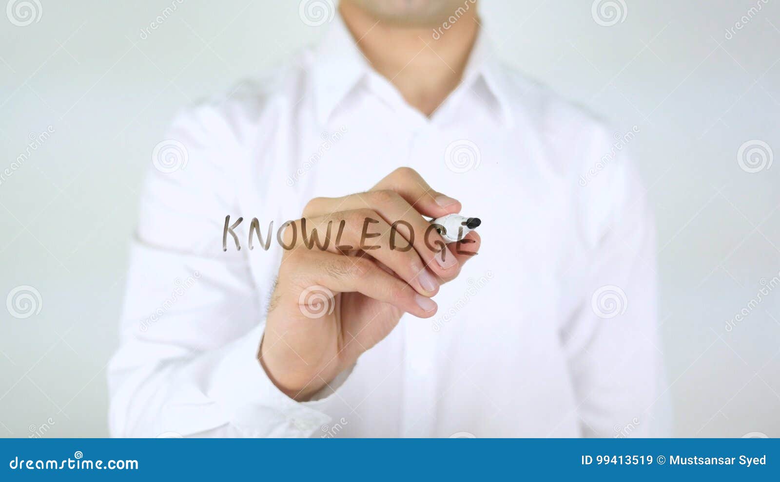 Knowledge, Man Writing on Glass Stock Image - Image of marker, teacher ...