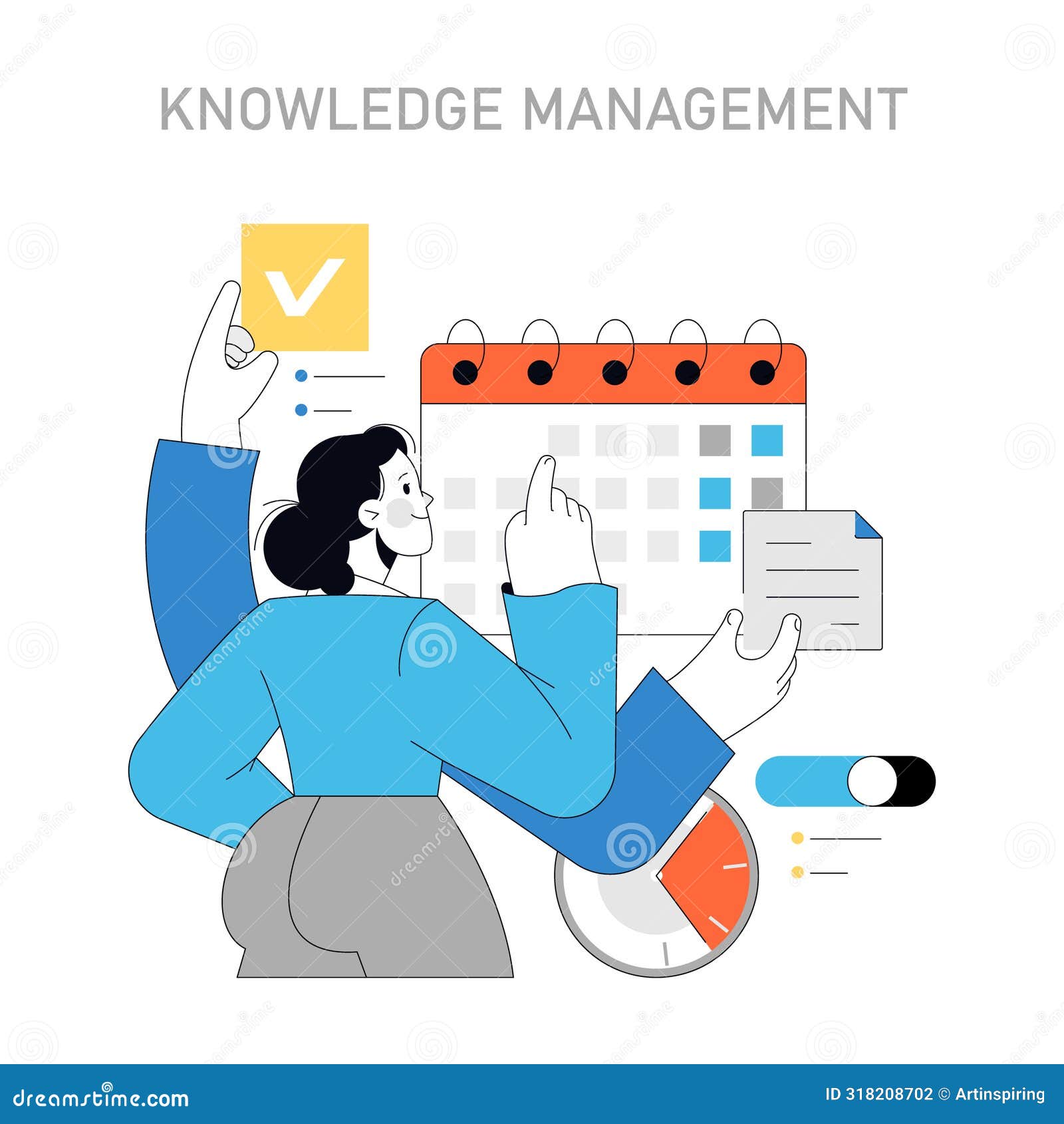 Knowledge Management Concept. Vector Illustration. Stock Vector ...