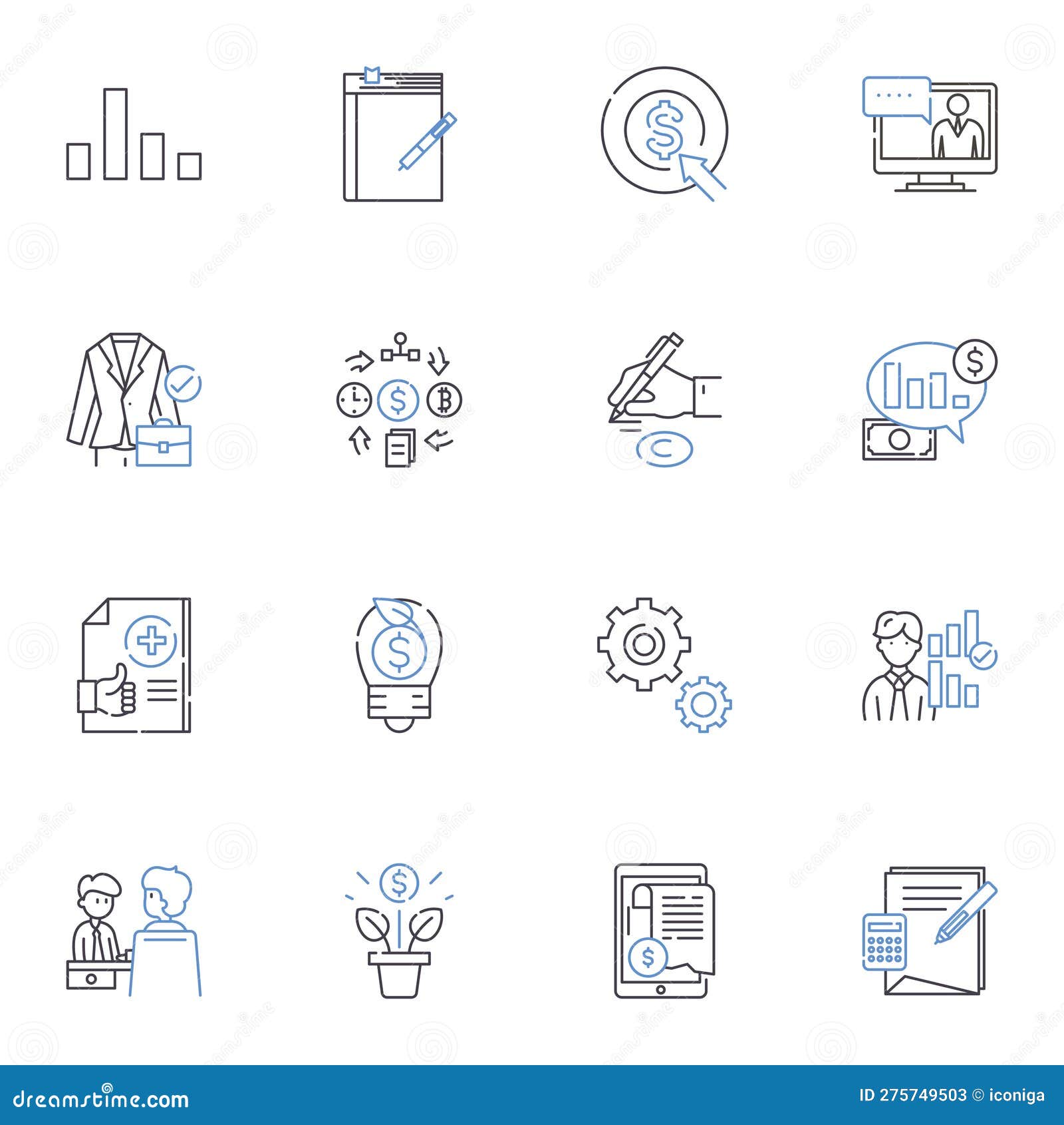 Knowledge Management Line Icons Collection. Collaboration, Innovation ...