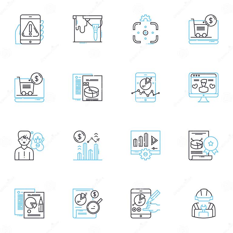 Knowledge Management Linear Icons Set. Collaboration, Innovation ...