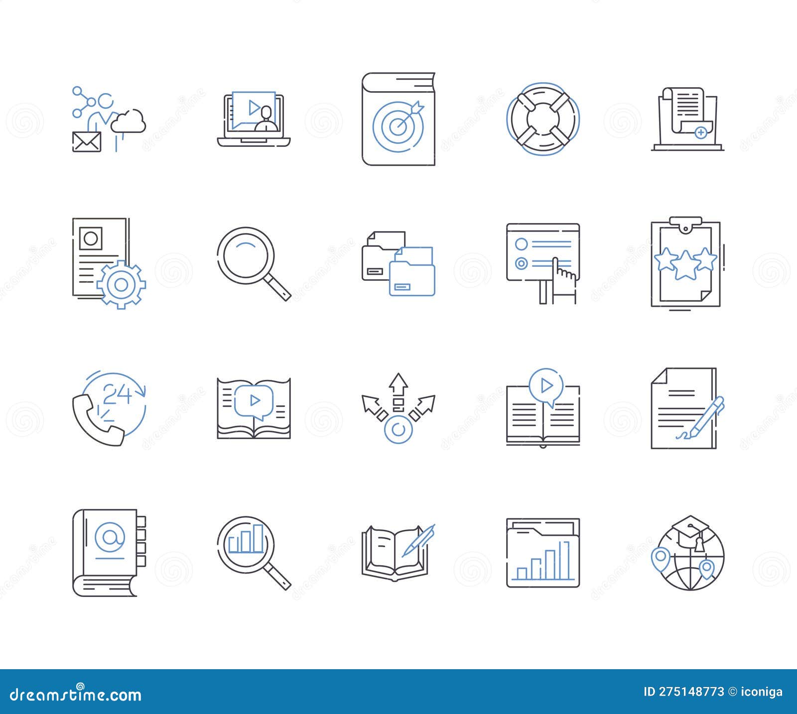 Knowledge Management Outline Icons Collection. Knowledge, Management ...